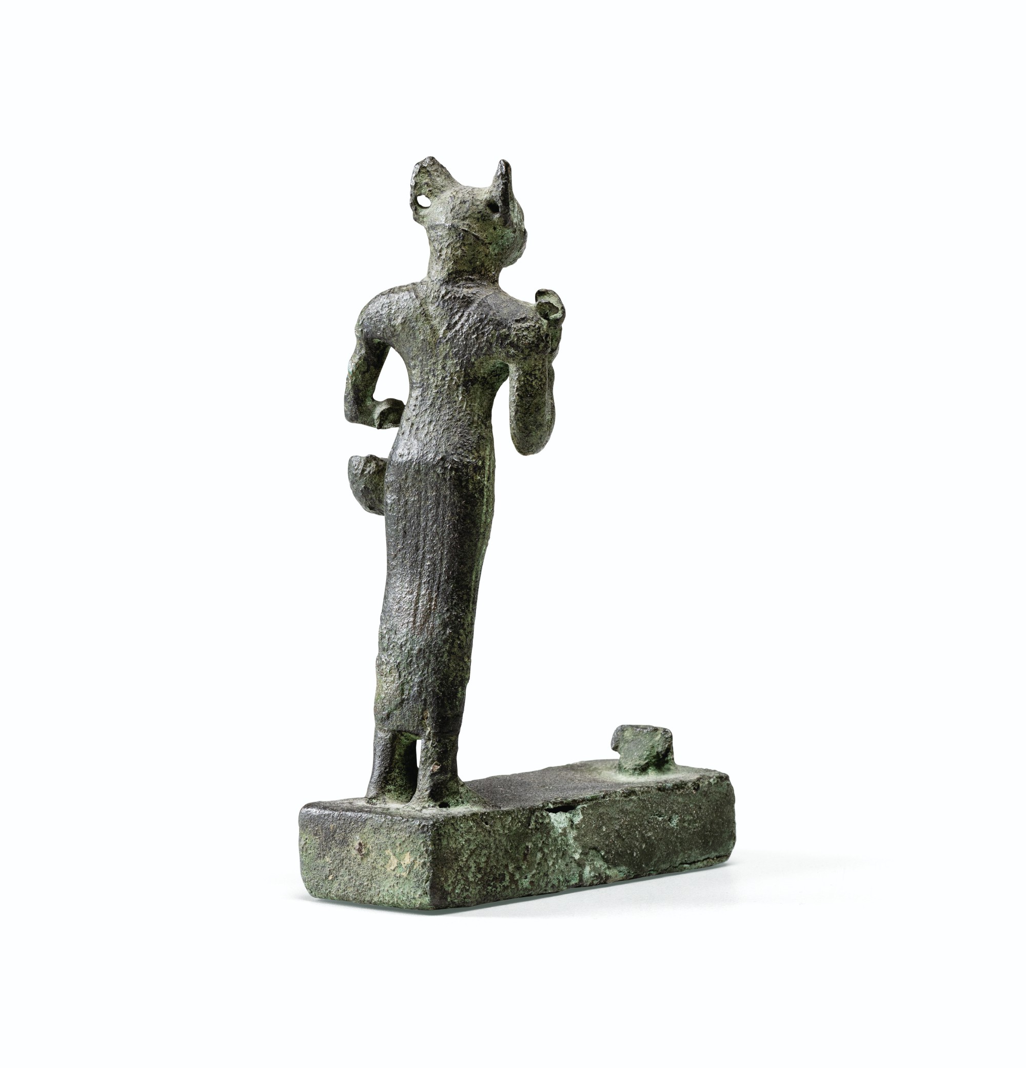 Egyptian bronze figure of Bastet, 26th dynasty, 664-525 B.C ...