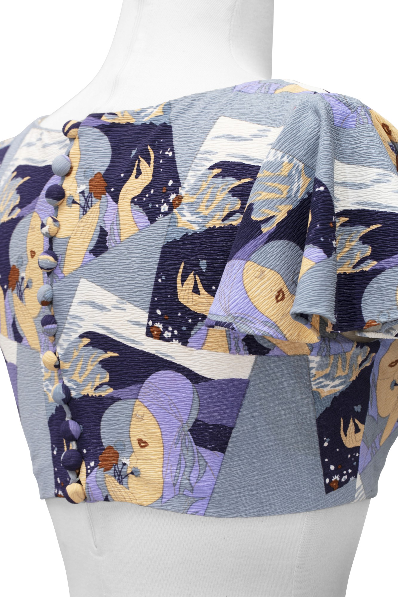 Marina Lante della Rovere, circa 1974, Printed jersey beach ensemble ...