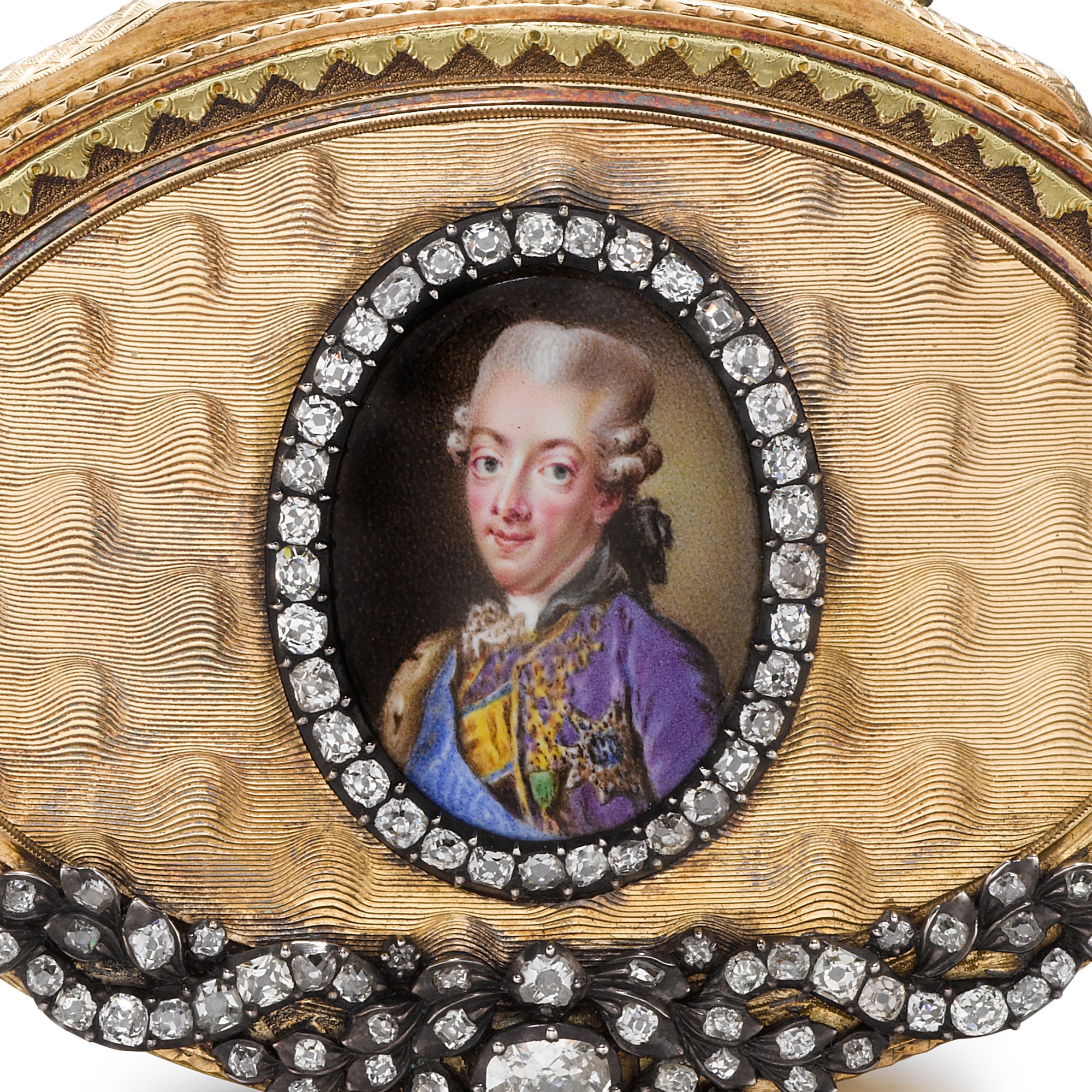 A jewelled two-colour gold Royal presentation snuff box, probably Hanau ...