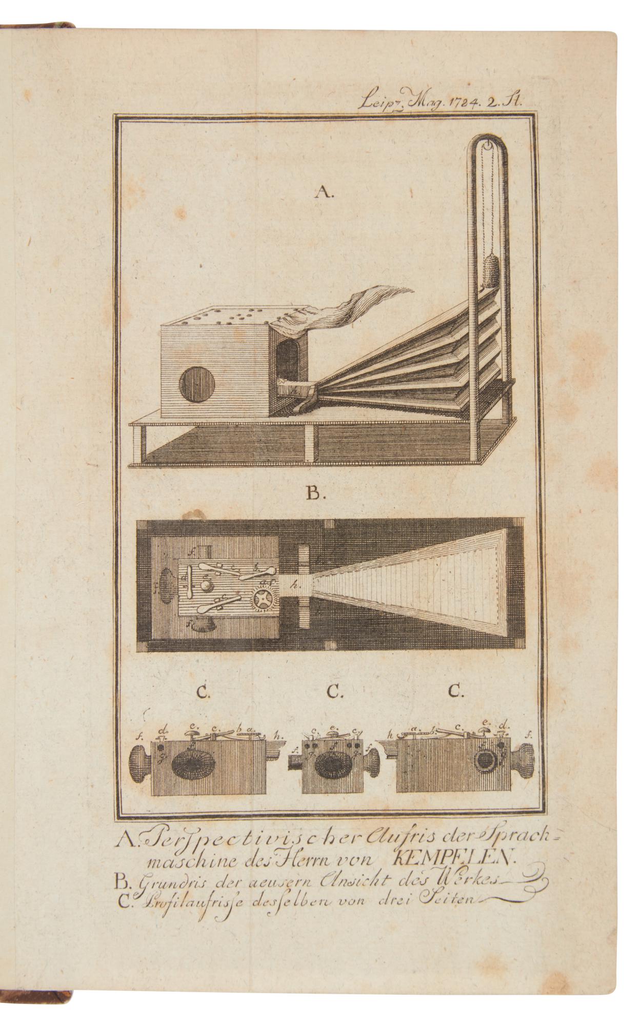 [Kempelen, Wolfgang von] | Automaton and speech device | The Ricky Jay ...
