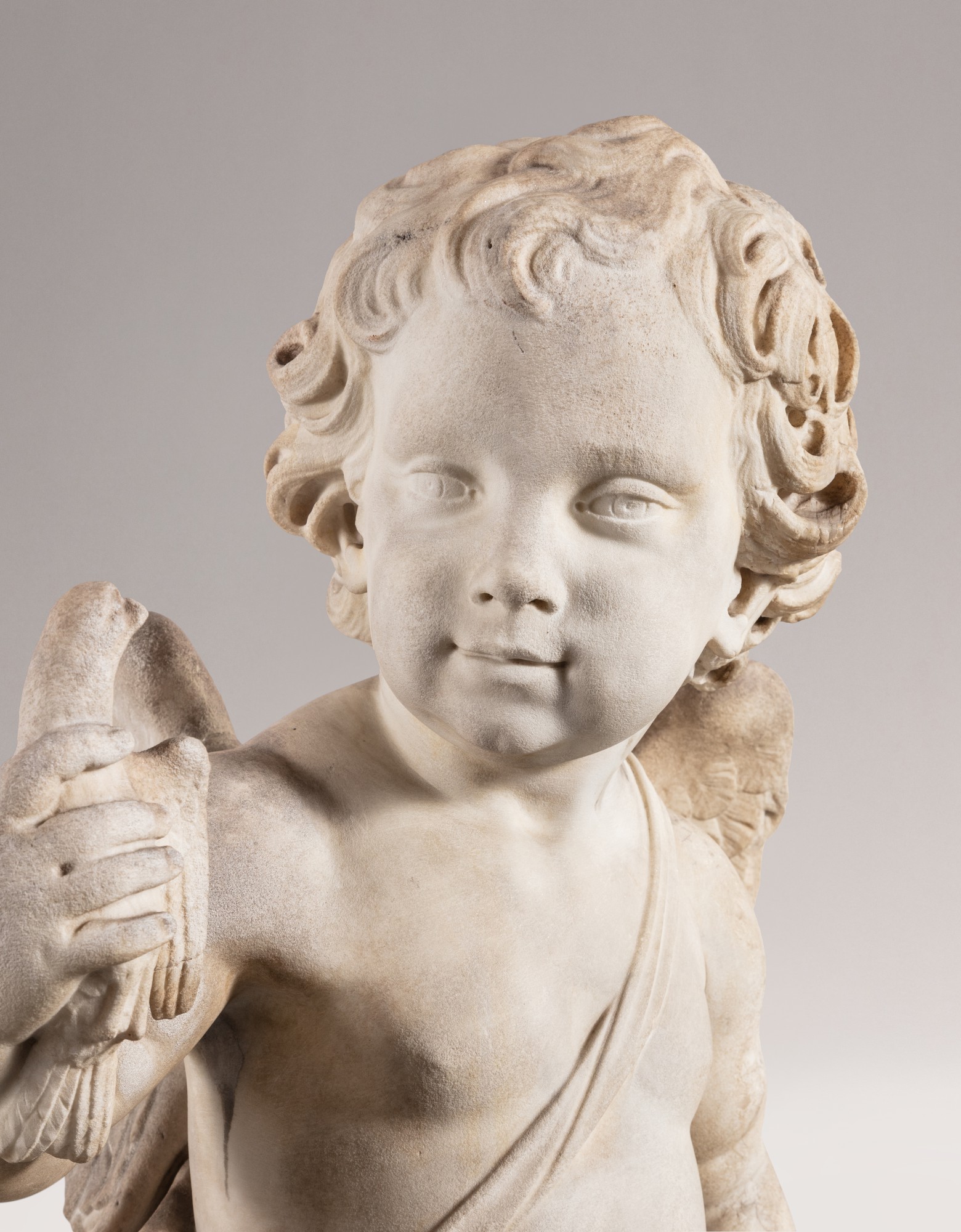 Cupid holding a bird | Cupidon ailé | Tableaux Dessins Sculptures 1300 ...