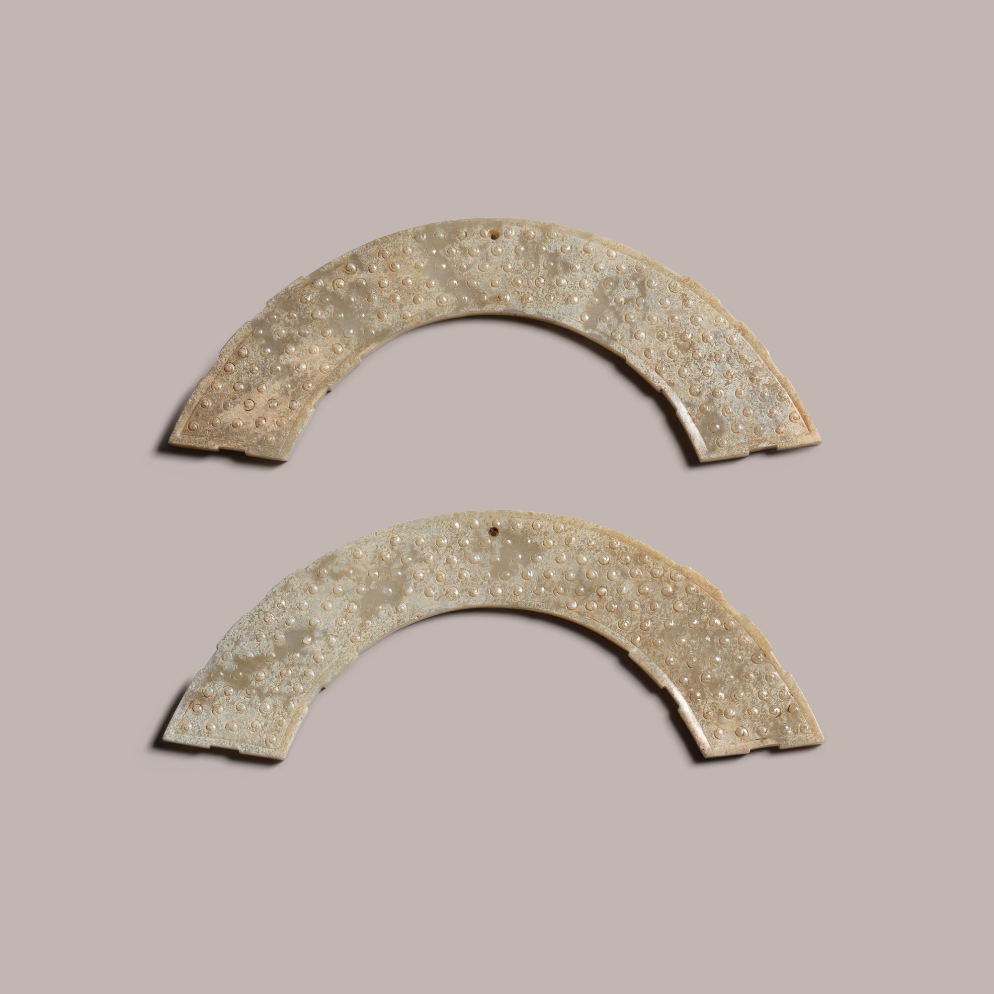 A pair of jade Huang pendants, Eastern Zhou period, 4th-3rd century BC ...