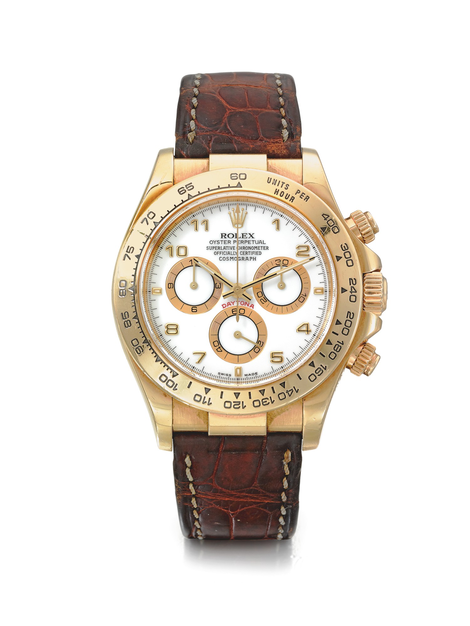ROLEX | REF 116518 DAYTONA, A YELLOW GOLD AUTOMATIC CHRONOGRAPH ...