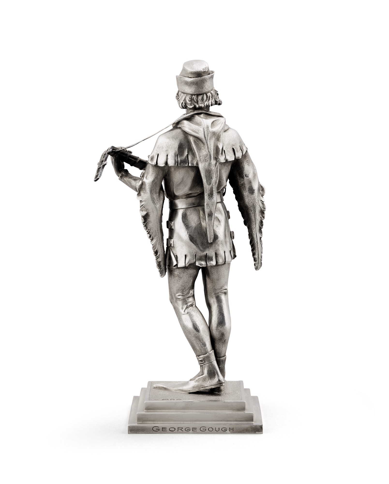 A silver presentation statuette of a medieval minstrel, Goldsmiths ...