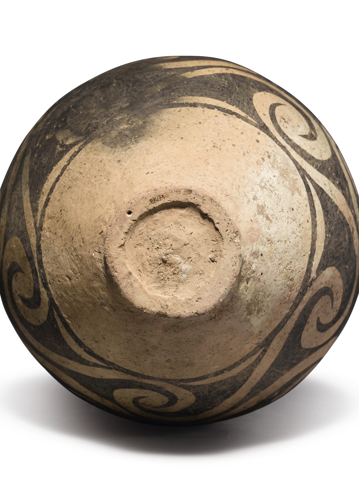 A rare large painted pottery jar, Neolithic period, late 2nd millennium ...