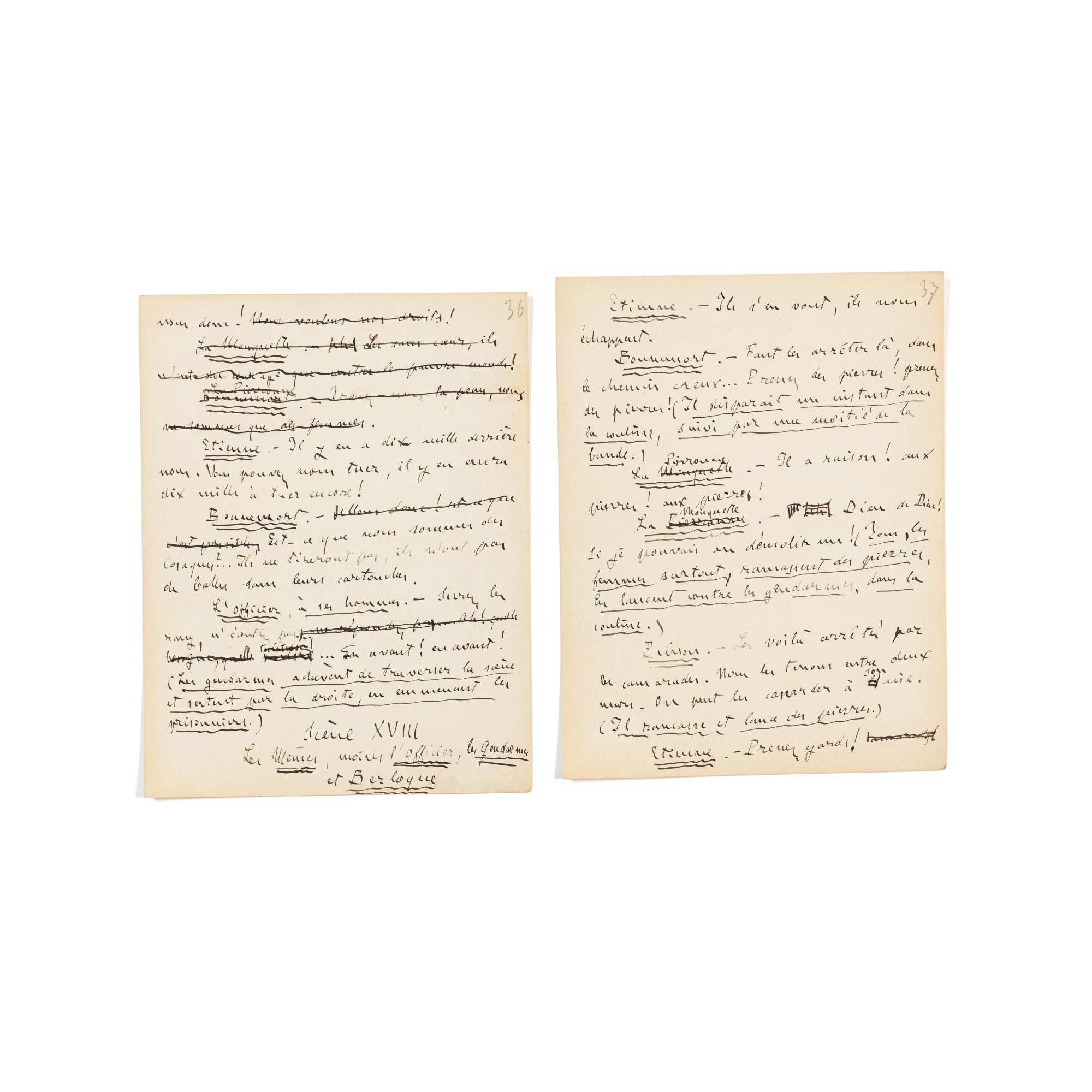 Germinal [1885]. Manuscrit autographe de l'adaptation théâtrale. Le ...