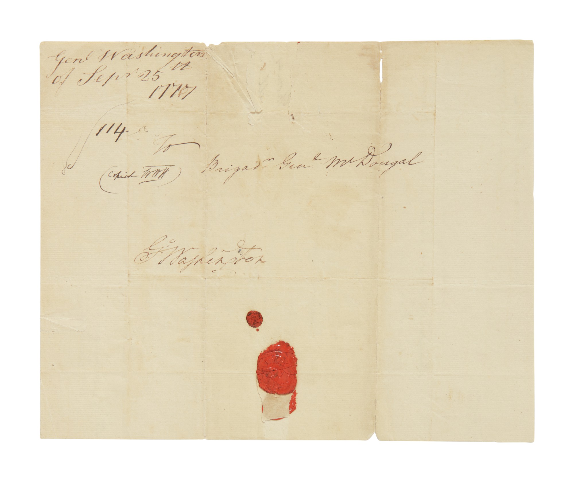 Washington, George. One autograph letter signed & 3 letters signed to ...