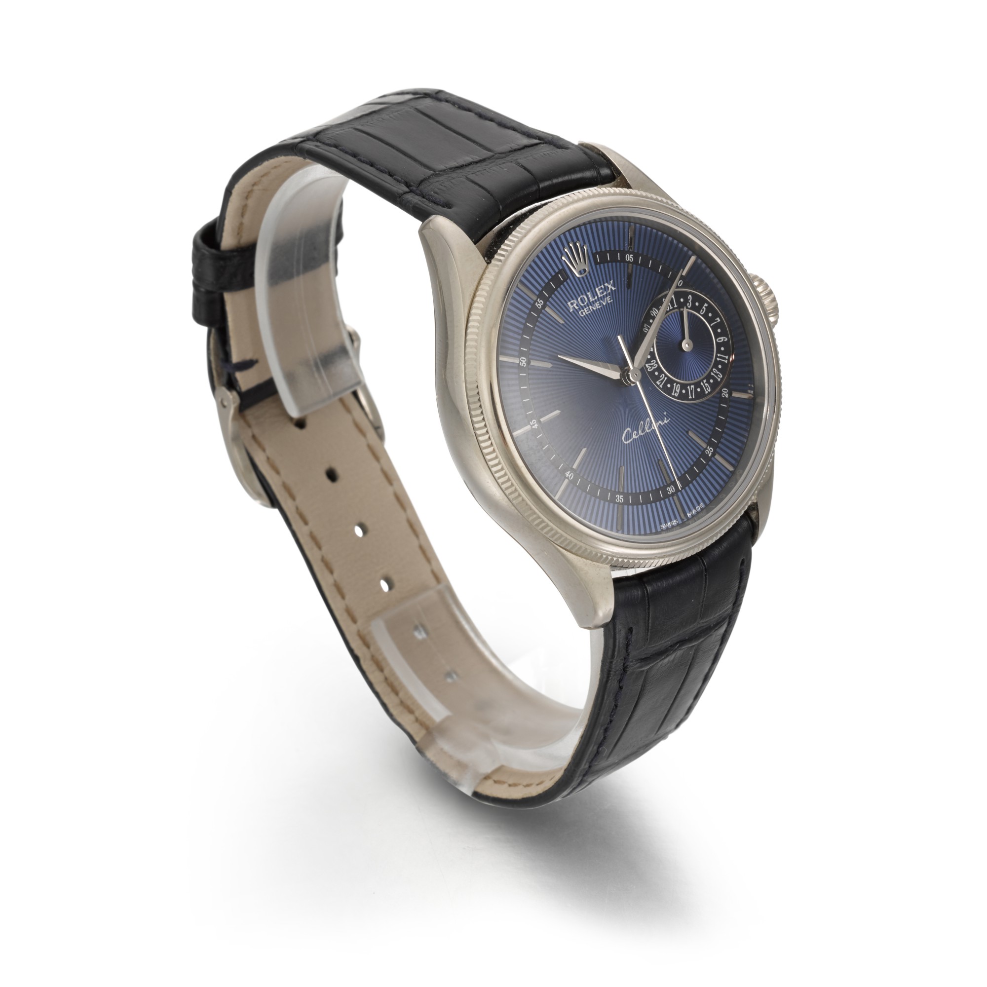 ROLEX | CELLINI REF 50519, WHITE GOLD AUTOMATIC CALENDAR WRISTWATCH ...