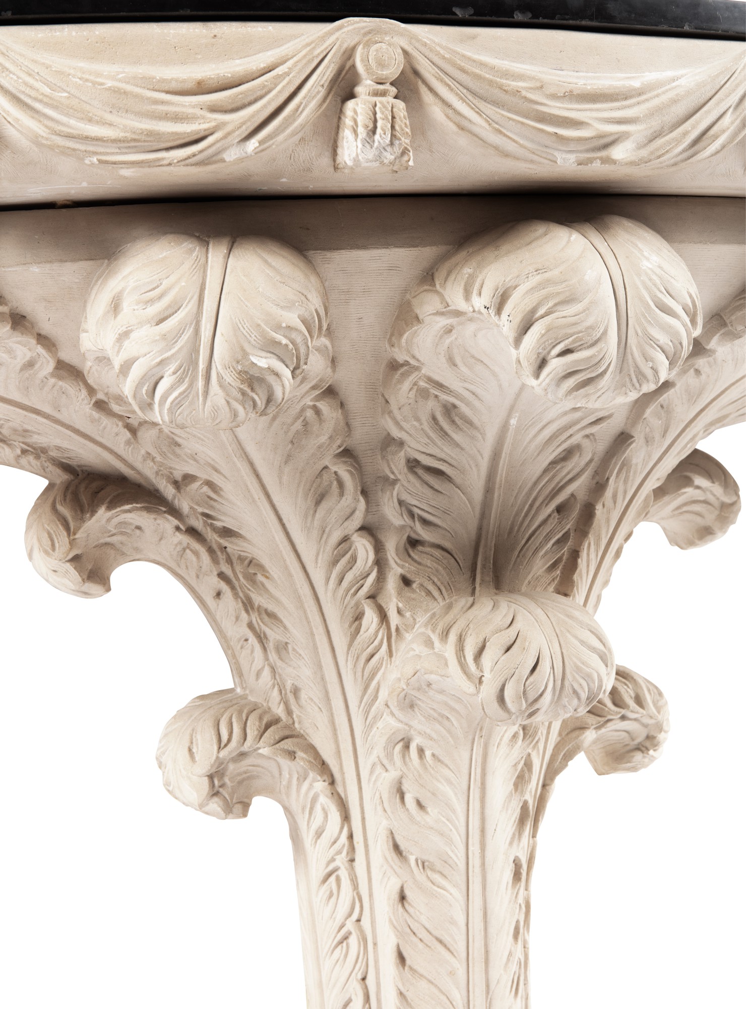 A FRENCH STUCCO AND BLACK MARBLE CONSOLE, MID 20TH CENTURY, IN THE ...