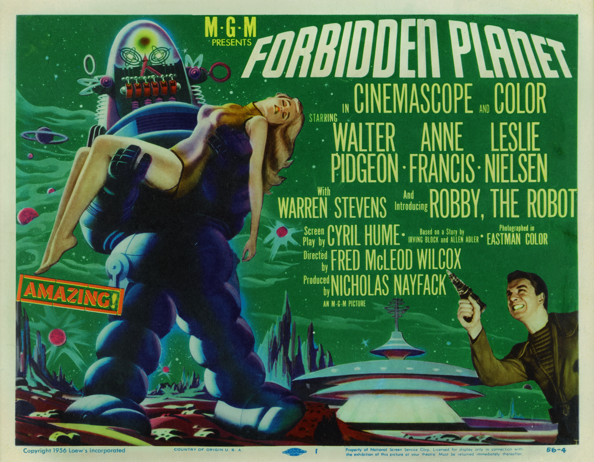 Forbidden Planet (1956) title card, US | Original Film Posters Online ...