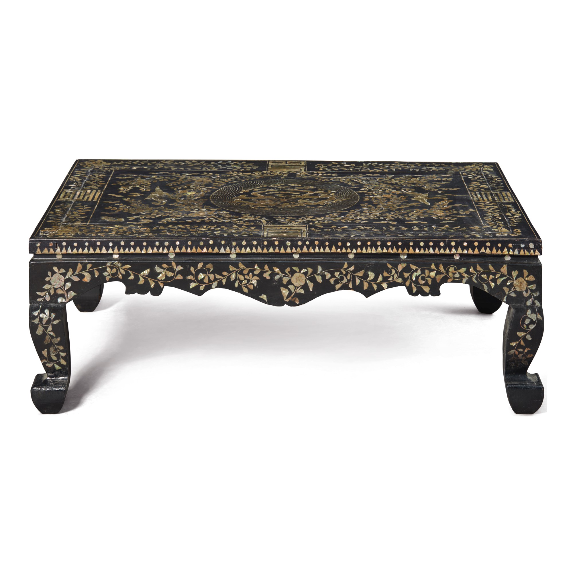 A CHINESE EBONIZED AND ABALONE INLAID LOW TABLE | Mario Buatta: Prince ...