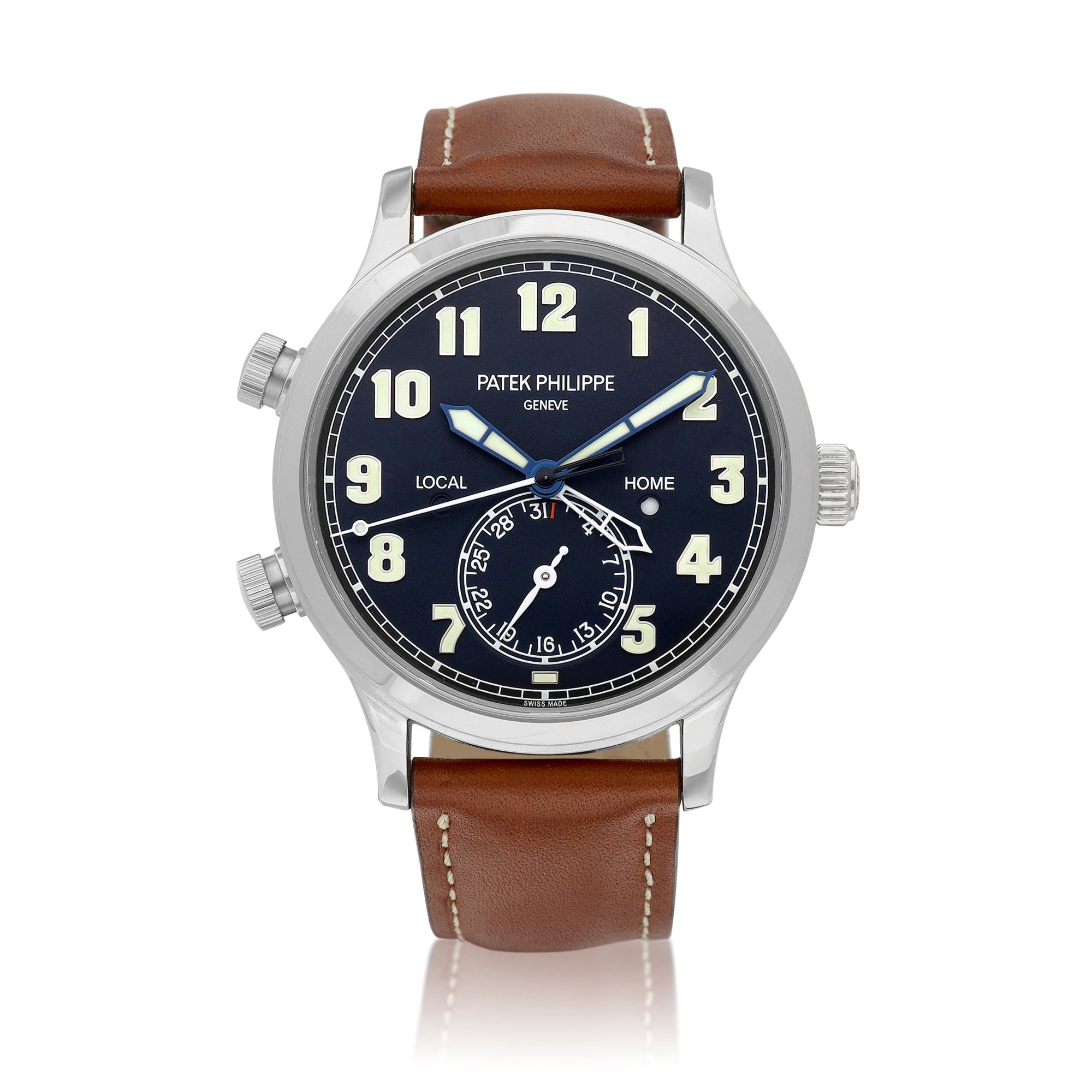 Calatrava Pilot Travel Time, Reference 5524 | A white gold dual time ...