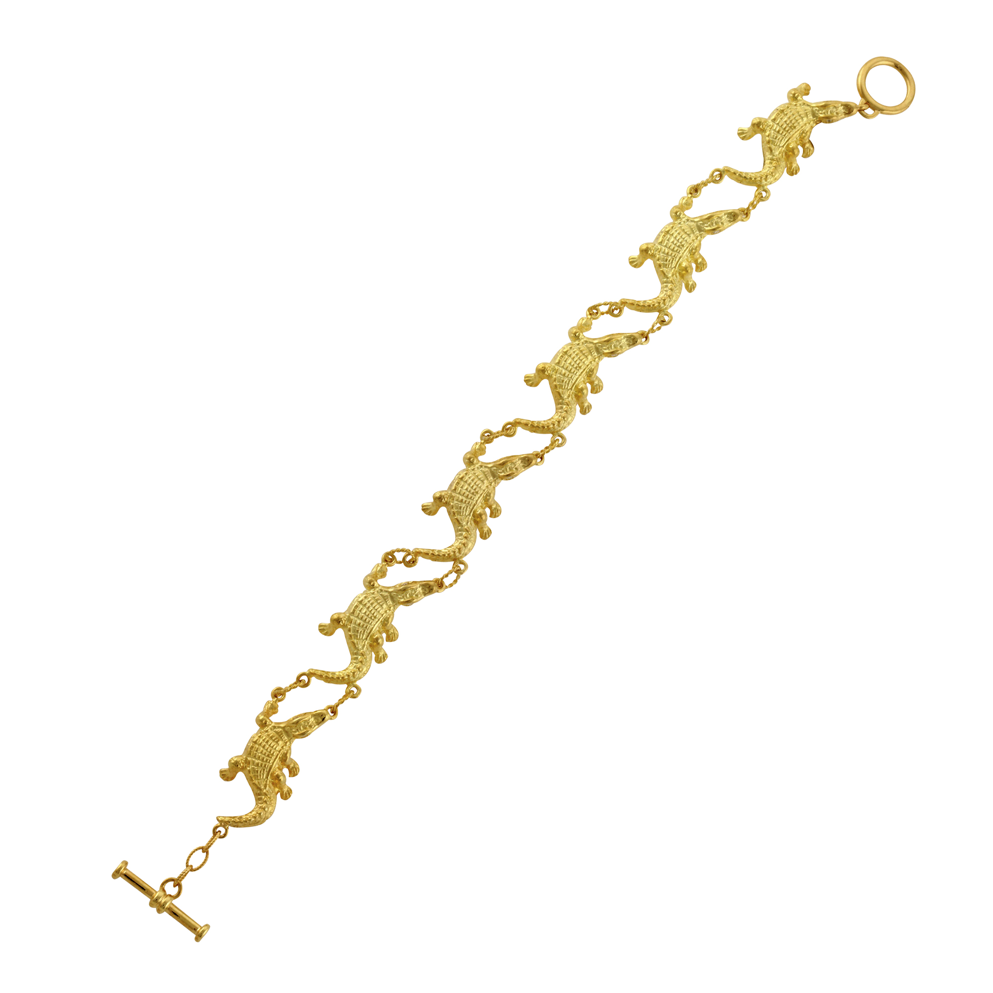 Gold And Diamond Small Alligator Chain Bracelet Available For Immediate ...