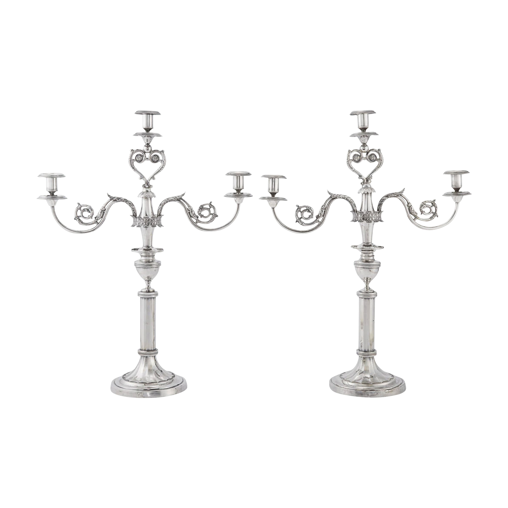 Christian Heinrich Rossbach Antique German Silver Three-Light ...