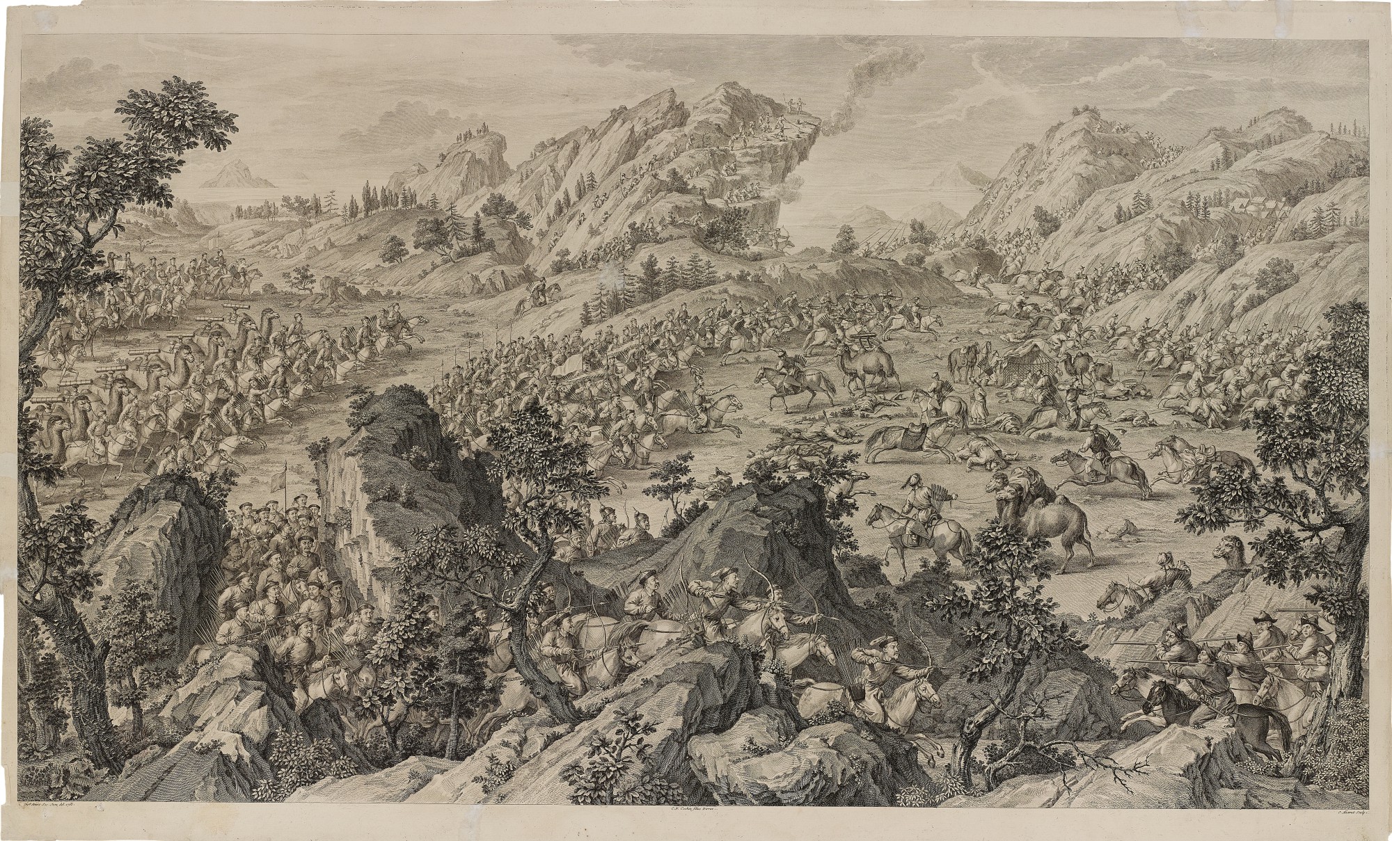 The conquests of the Qianlong Emperor, a set of eleven engravings after ...
