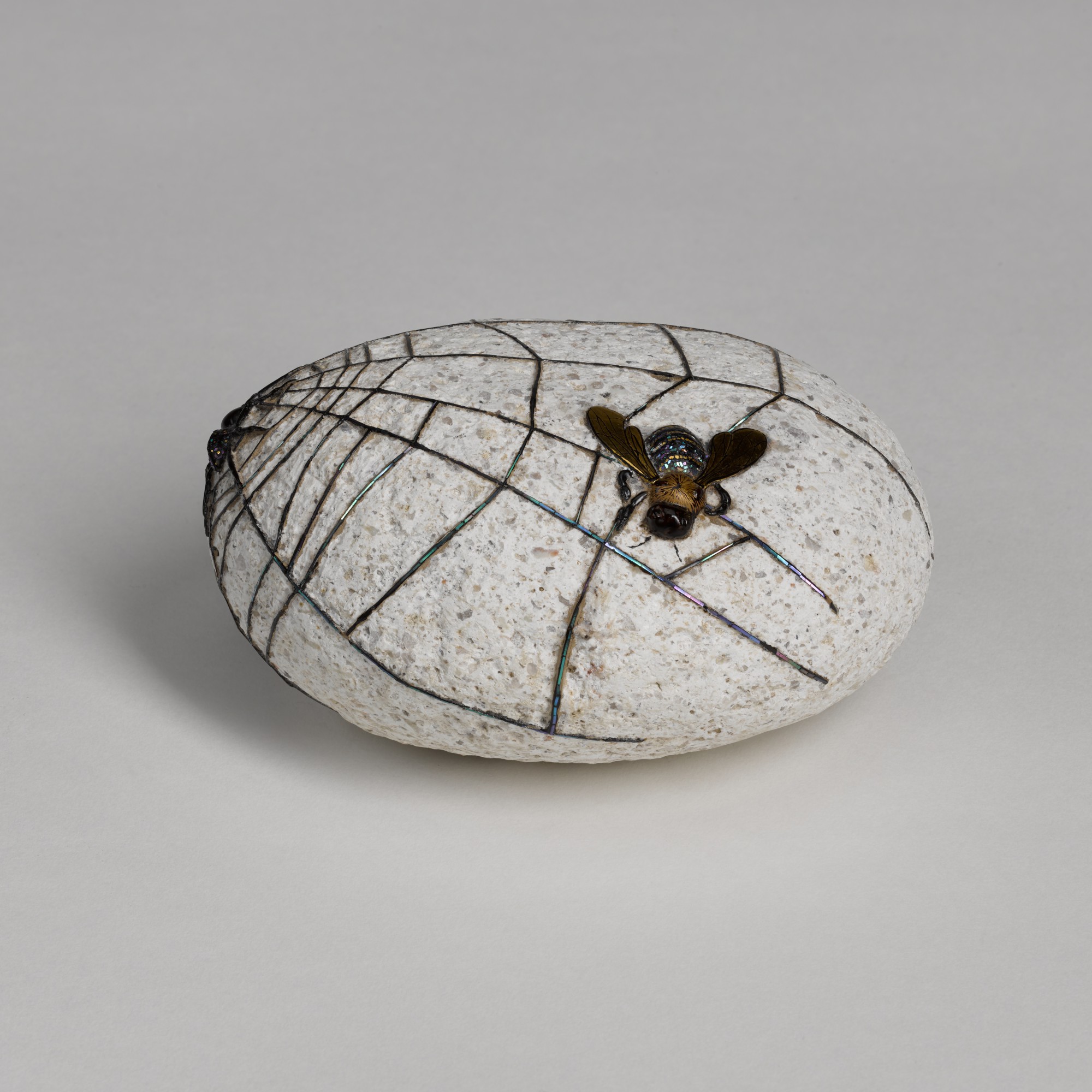Saratani Tomizo (b. 1949) | A lacquered stone sculpture | Showa period ...