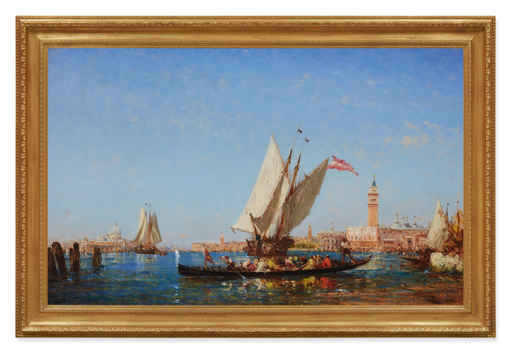 FÉLIX ZIEM | BOATS ON THE BACINO SAN MARCO, WITH THE PUNTA DELLA DOGANA ...