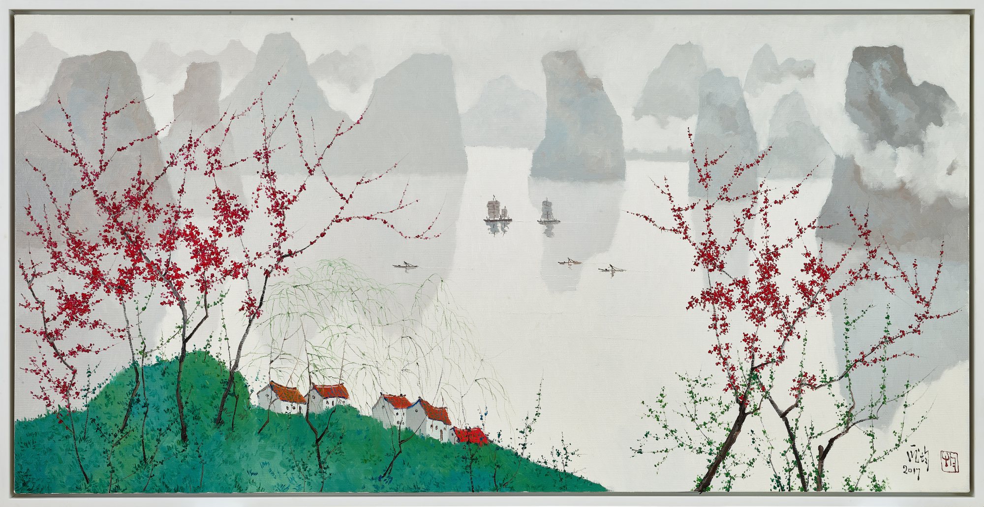 Pang Jiun 龎均 | Spring in Li River 柳綠花紅漓水清 | Modern Day Auction ...
