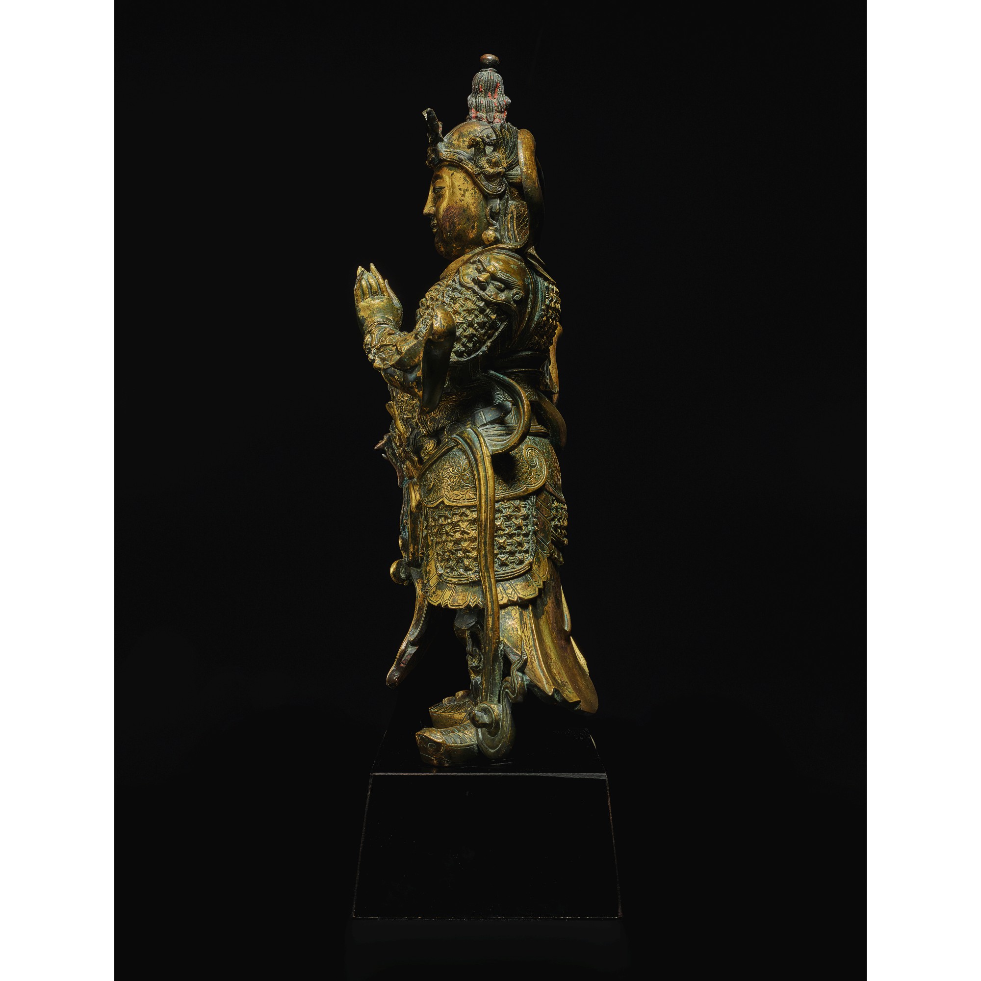 A large gilt-bronze figure of Weituo, Ming dynasty | 明 銅鎏金韋陀立像 ...