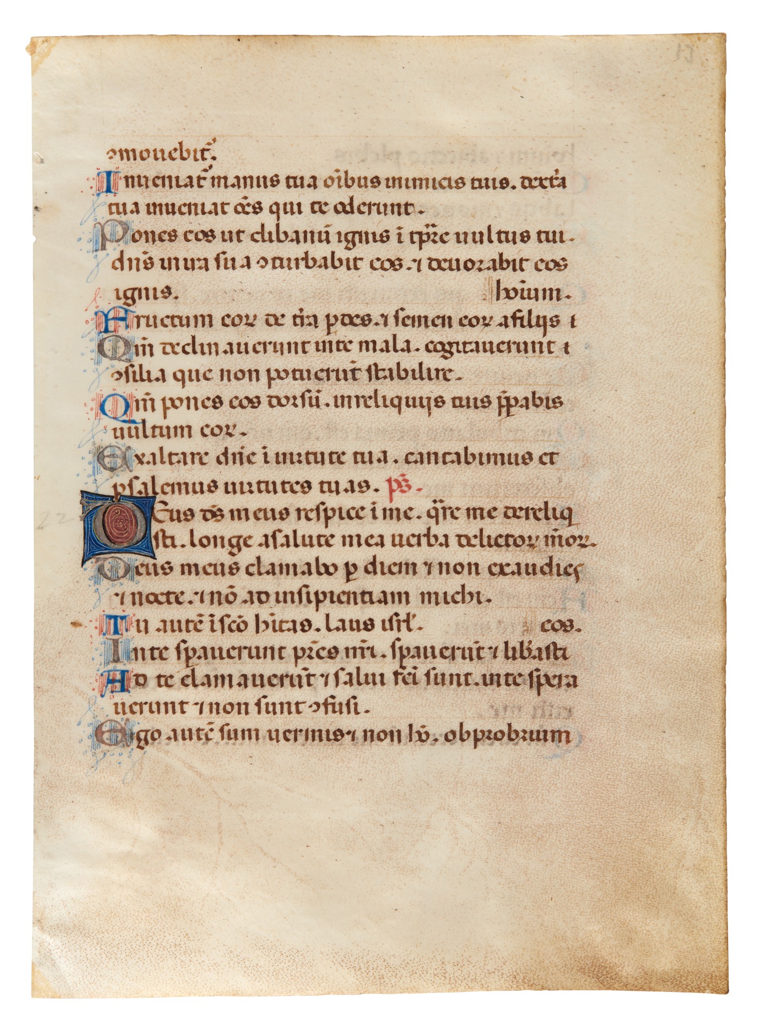 Nine manuscript leaves, mostly 15th century, from books of hours and ...