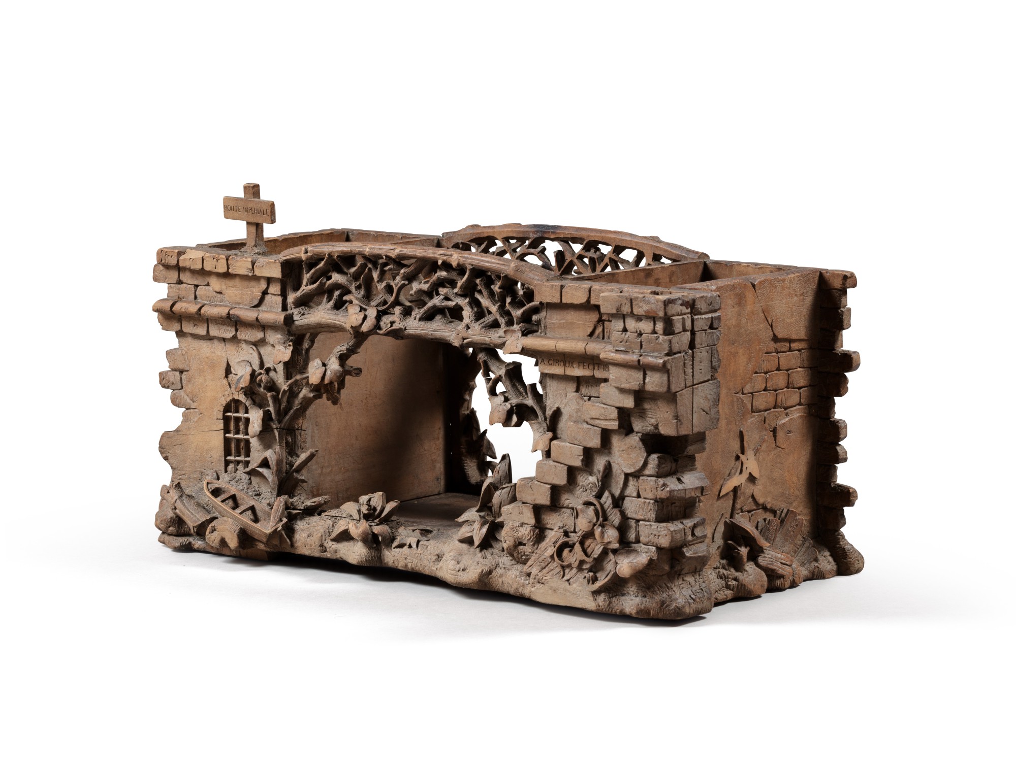 A Napoléon III carved wood muppet theater, signed A.Giroux fecit 1860 ...