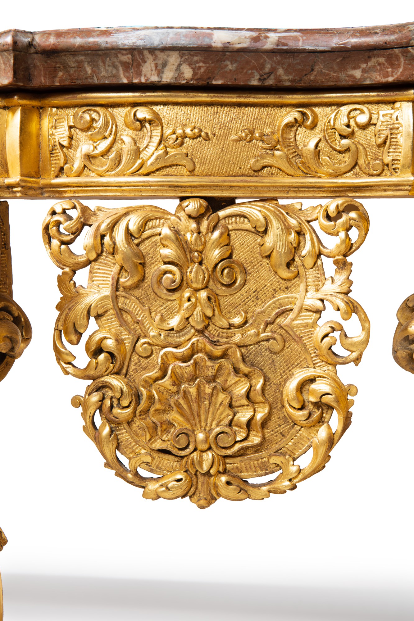 A Dutch carved and gilt oak console table, after Daniel Marot, circa ...