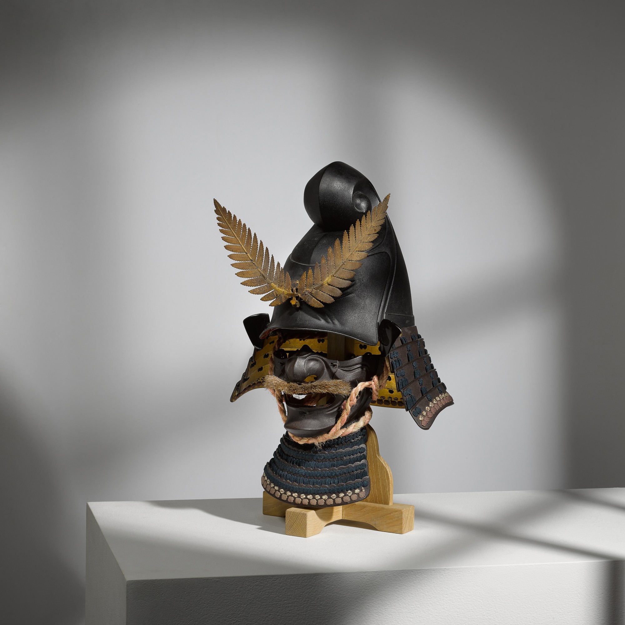 A Naruto-nari kabuto [wave-shaped helmet] and mempo [face mask] | Edo ...