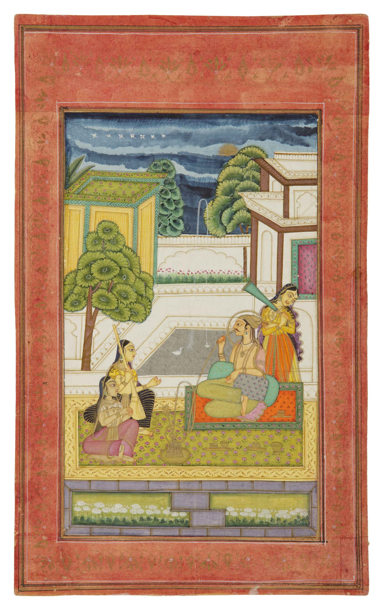 An illustration to a Ragamala series: Malkos Raga, India, Kolhapur ...