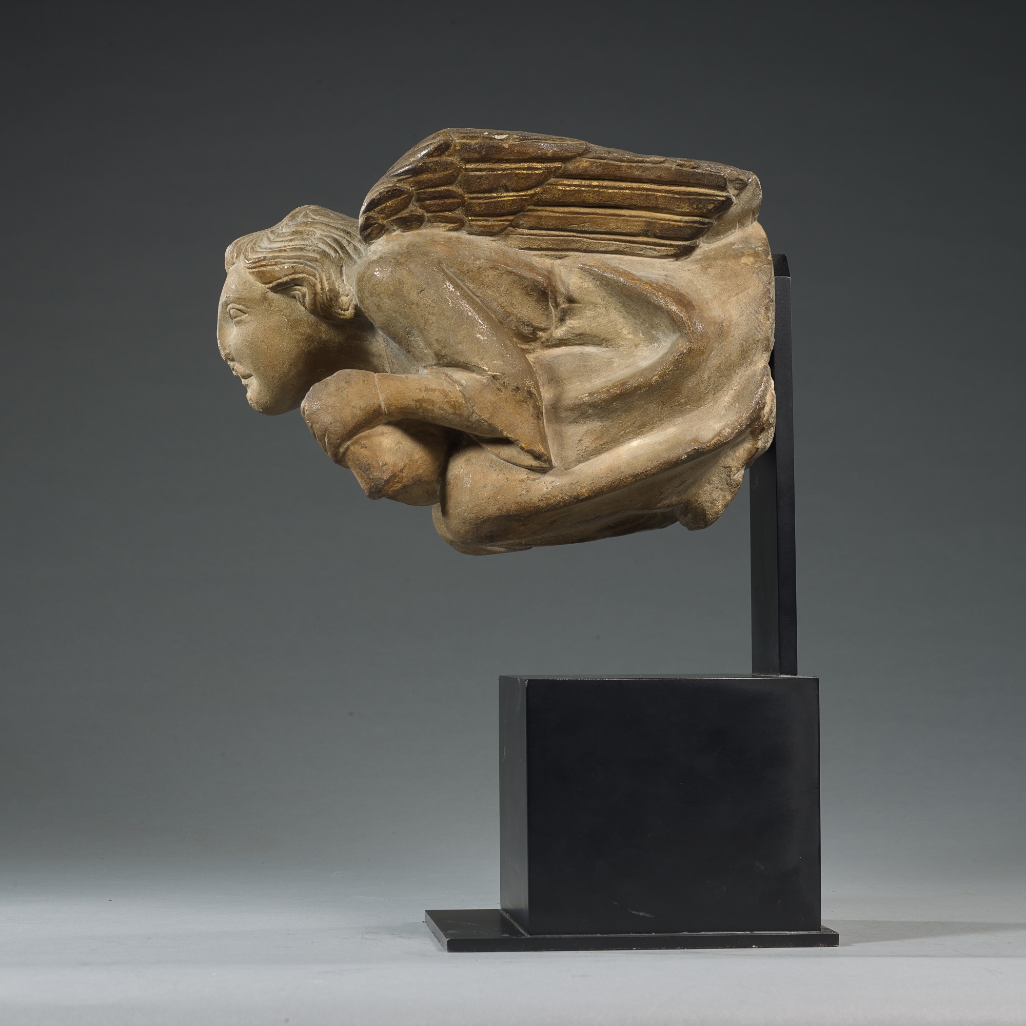 WORKSHOP OF THE MASTER OF ANGLESOLA (ACTIVE FIRST HALF 14TH CENTURY) | SCROLL-BEARING ANGEL IN ...