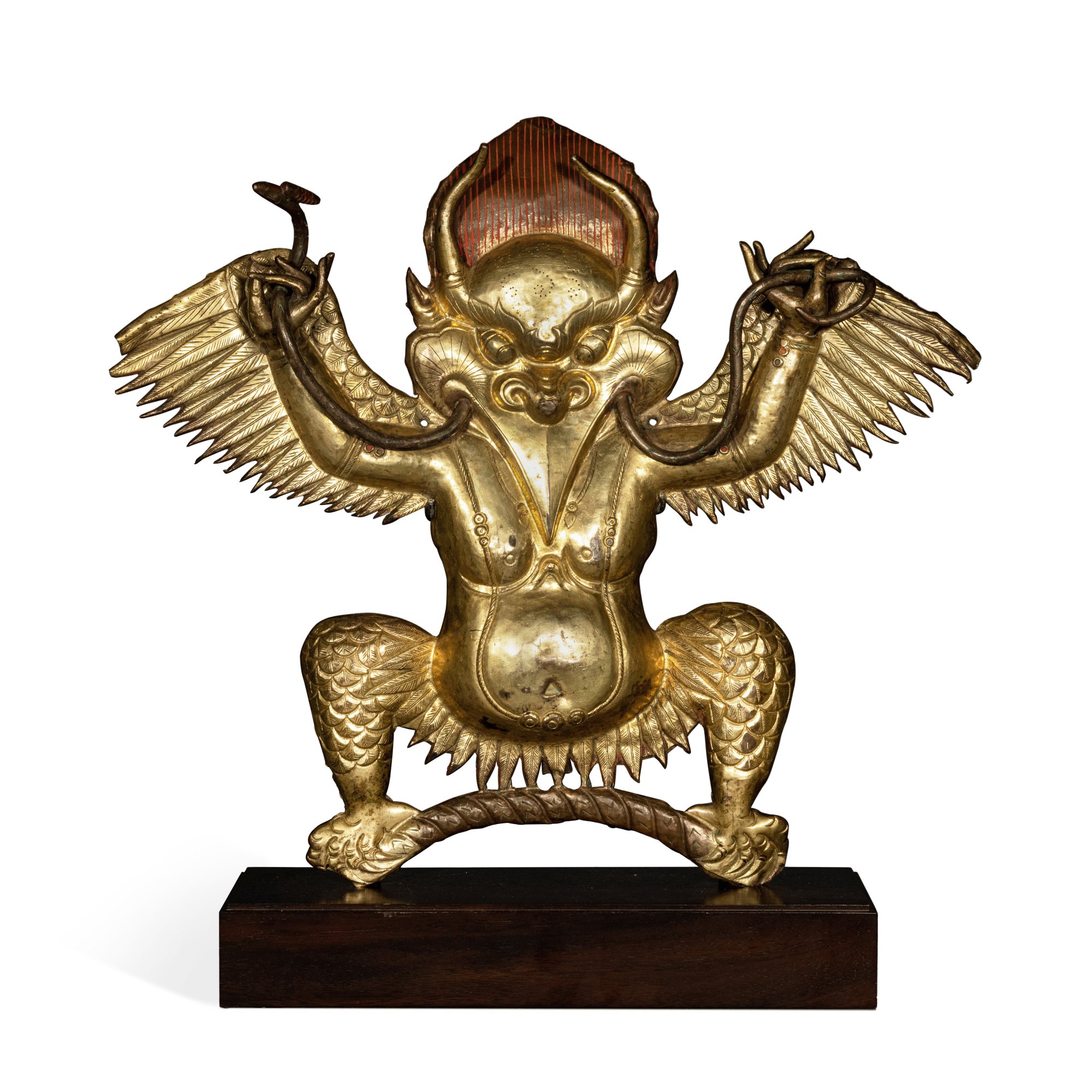 A large gilt-bronze 'Garuda' fitting, Nepal, 19th century | 尼泊爾 十九世紀 ...