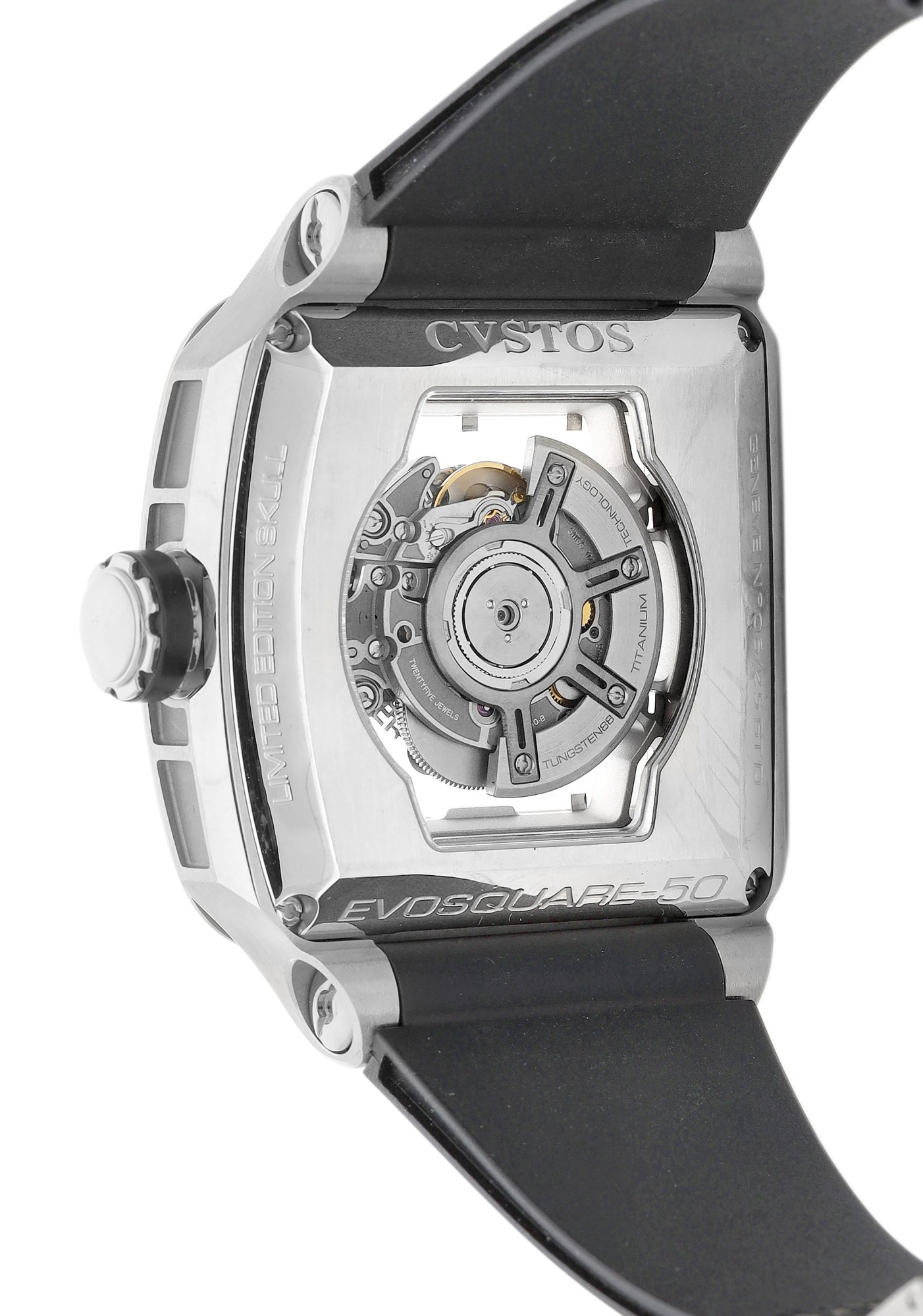 Evosquare-50 Skull | A limited edition stainless steel and diamond-set ...