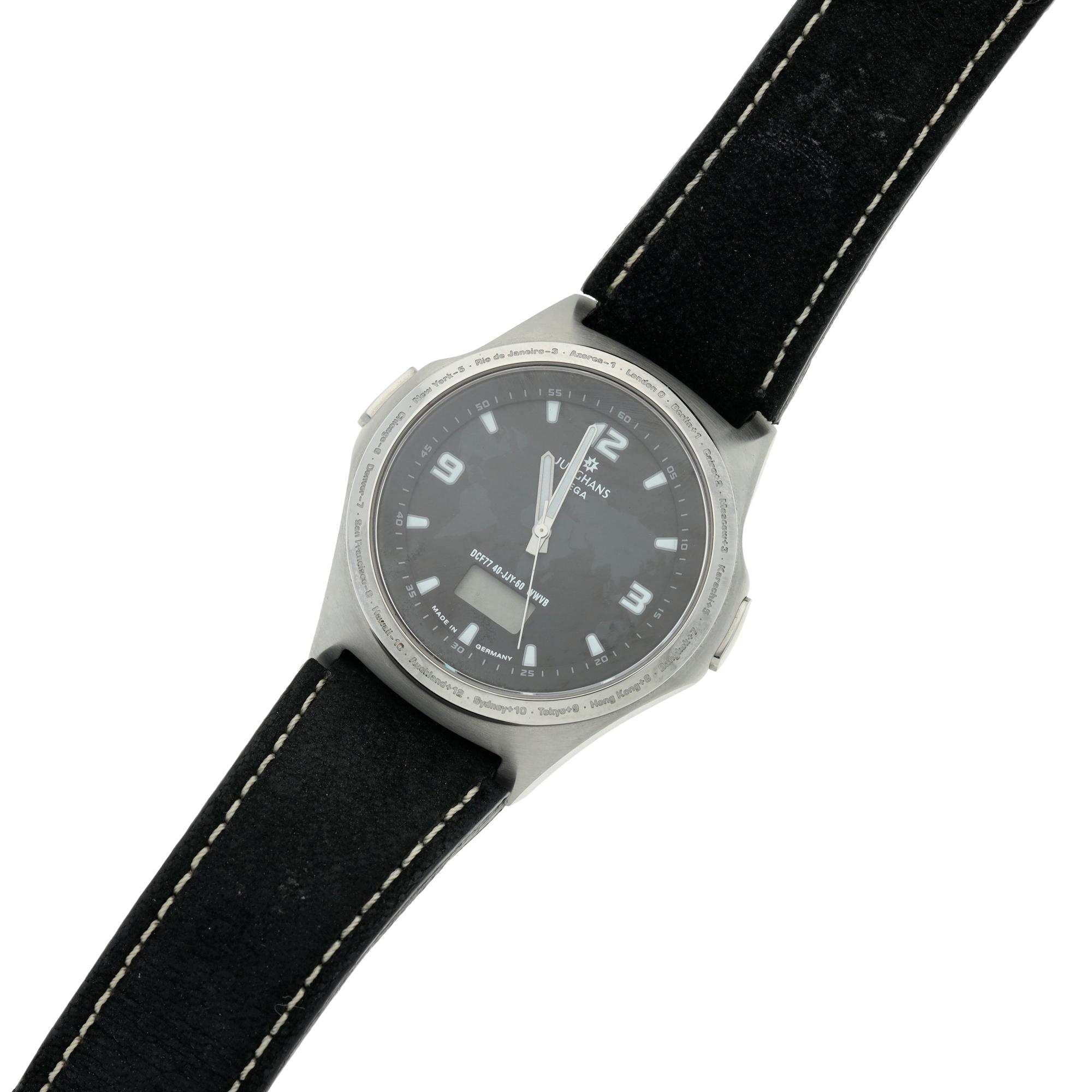 Reference DCF77 40-JJY-60 WWVB A stainless steel analog/digital radio ...