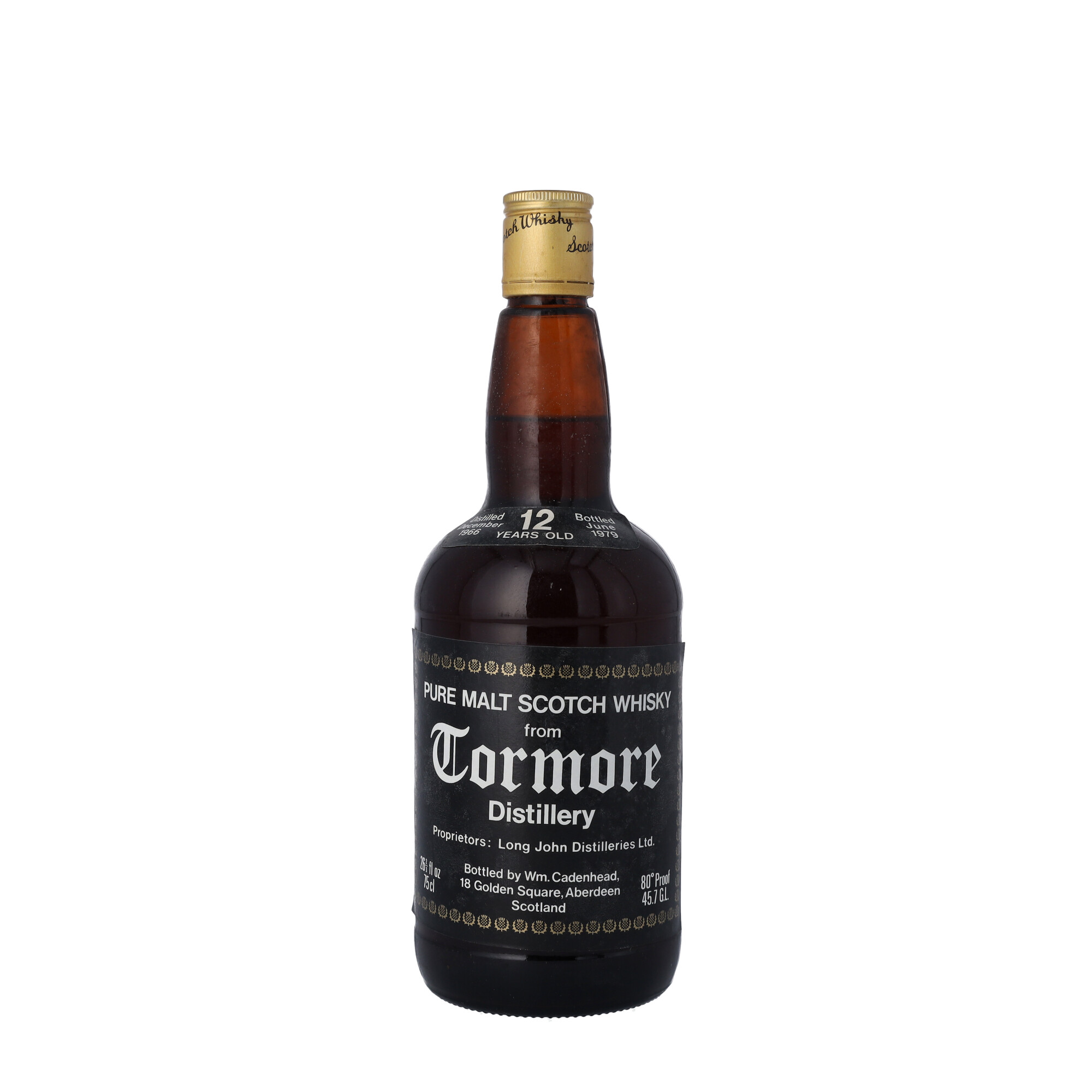 Tormore 12 Year Old Cadenhead's Dumpy 80 proof 1966 (1 BT75) | Rare ...