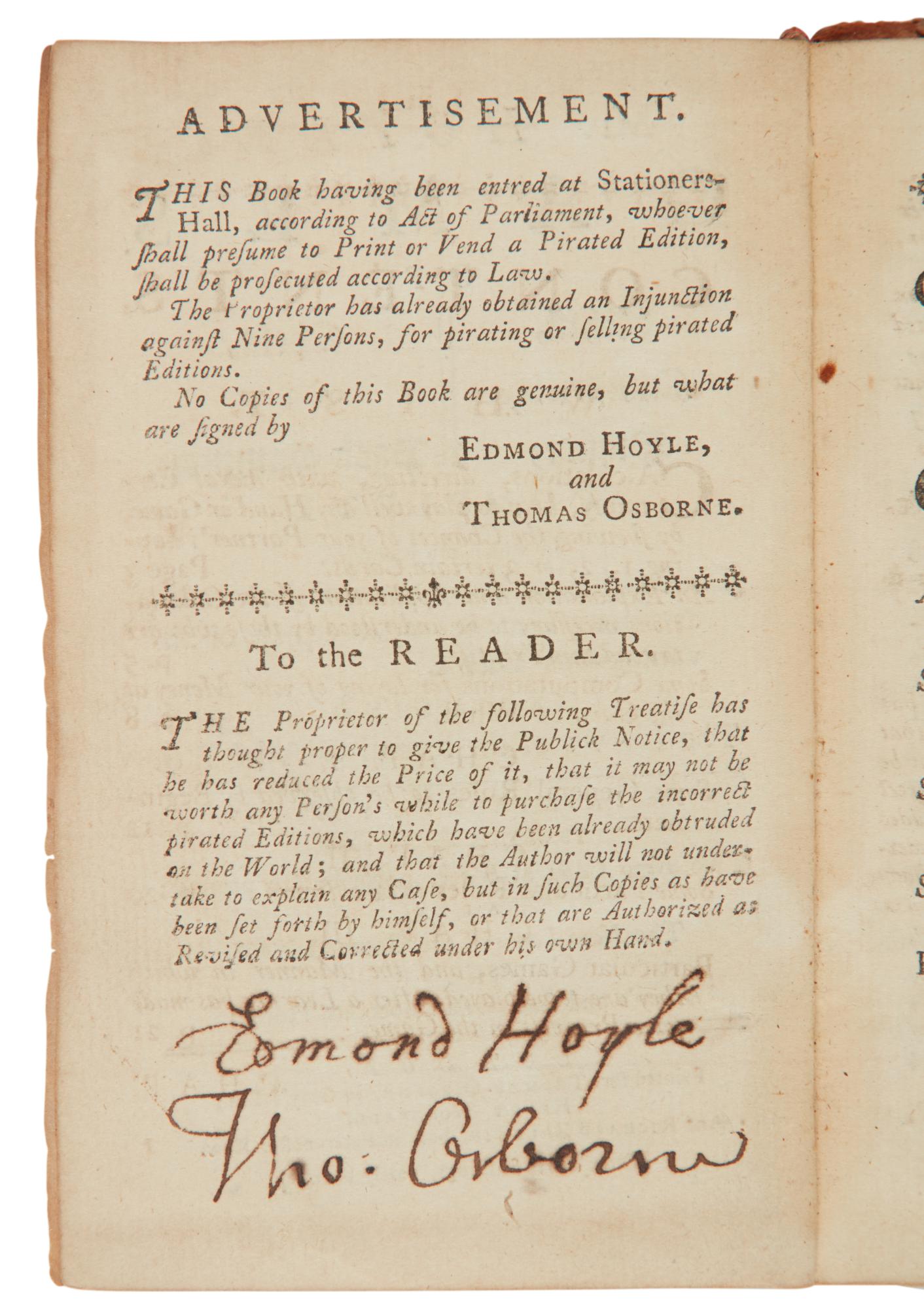 Hoyle, Edmond | So popular a work as to be pirated by unscrupulous ...