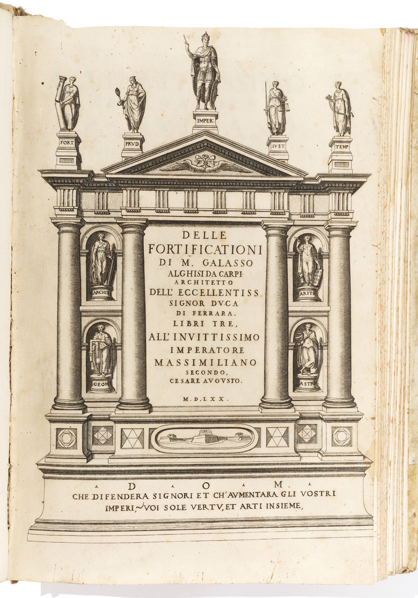 Alghisi, Delle fortificationi, [Venice], 1570, later vellum ...
