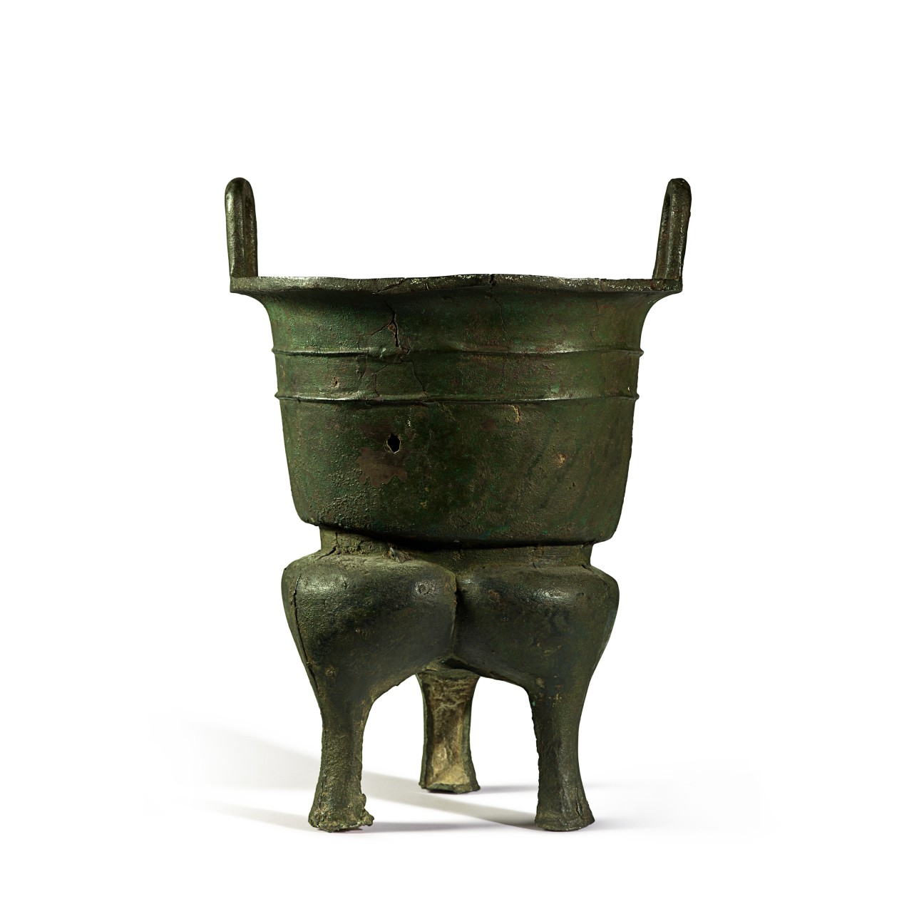 A rare inscribed archaic bronze ritual vessel (Yan), Early Western Zhou ...