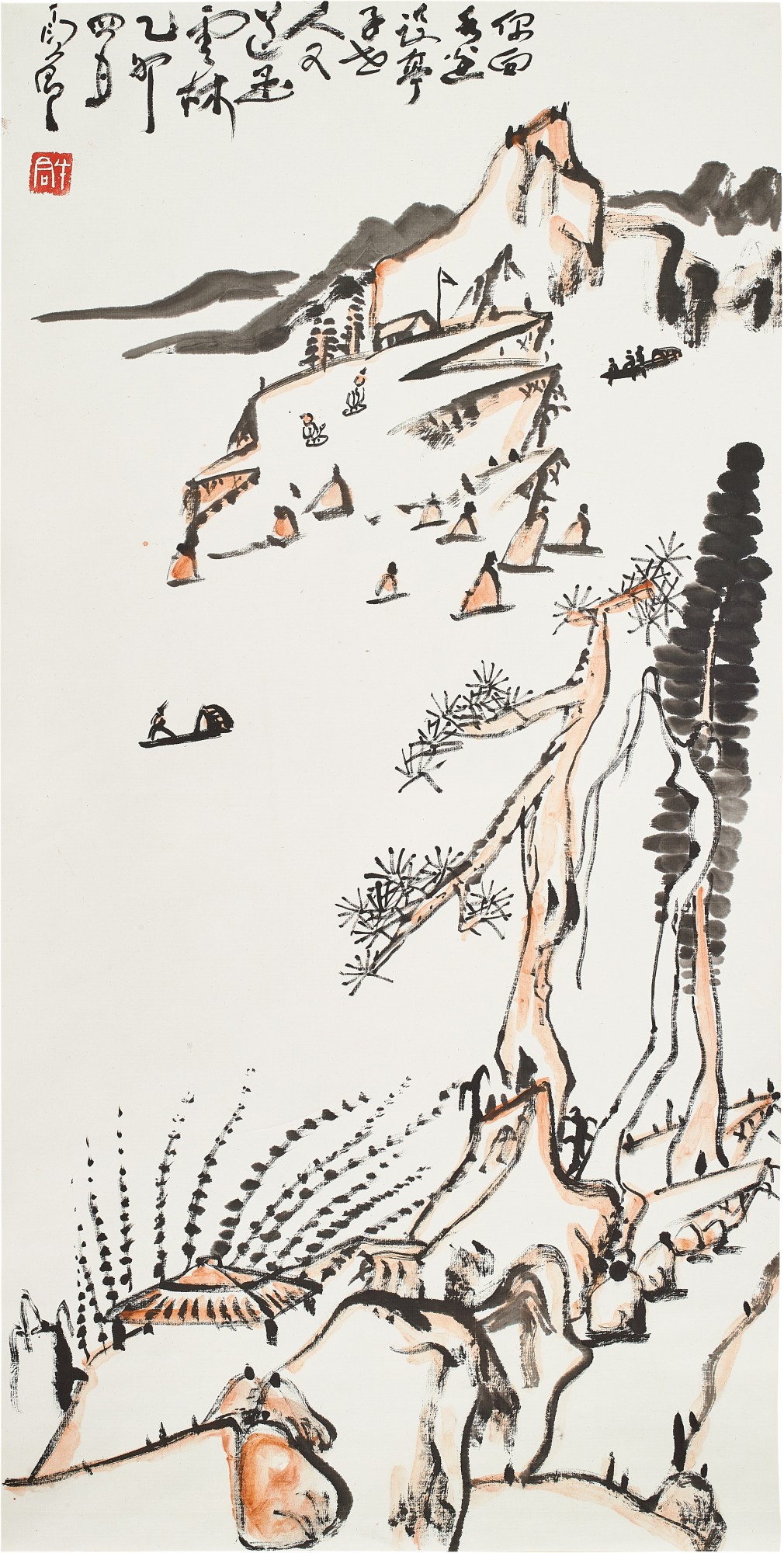 Ding Yanyong 丁衍庸 | Pavilion in the Mountain 雲林小亭 | Figure and Form ...