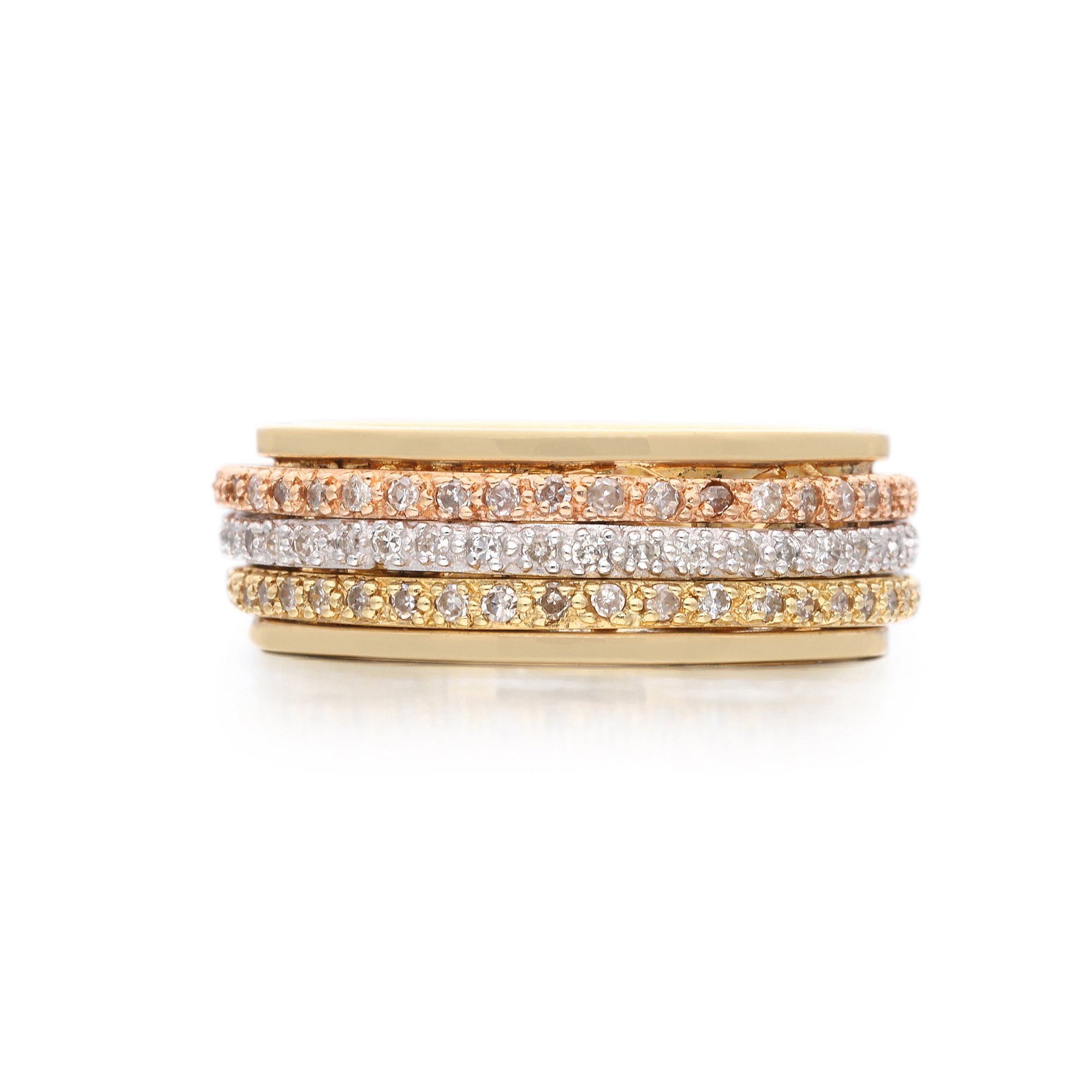 Tri Color Gold And Diamonds Eternity Ring Available For Immediate Sale ...