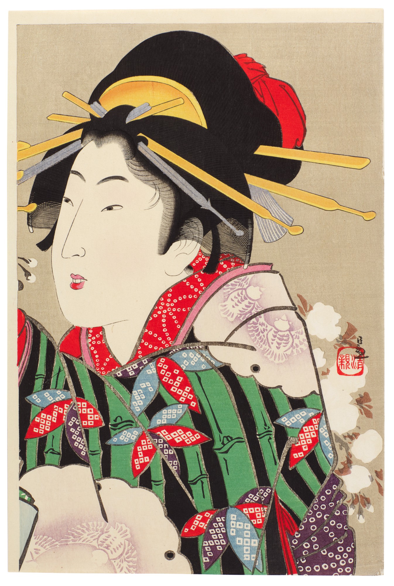 Kobayashi Kiyochika (1847-1915) Two woodblock print triptychs, Meiji ...