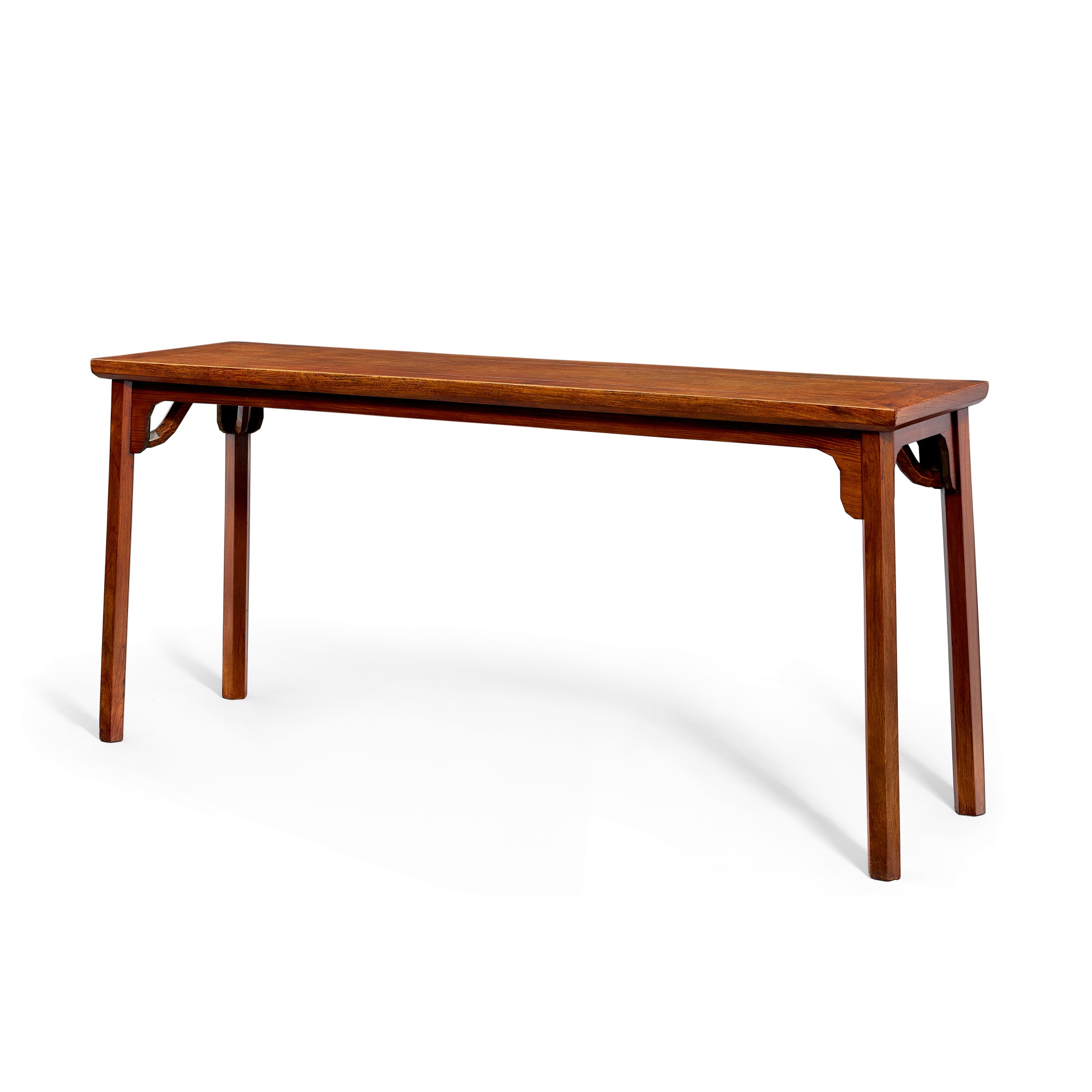 An extremely rare and unusual pair of large huanghuali corner-leg side ...