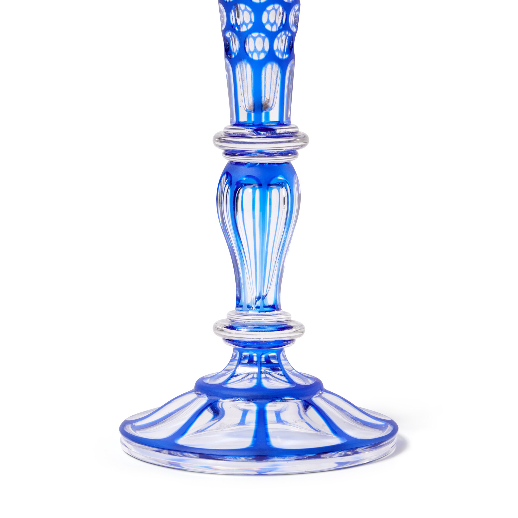A Fine Cobalt and Clear Glass Overlay Trumpet Vase, 19th century ...