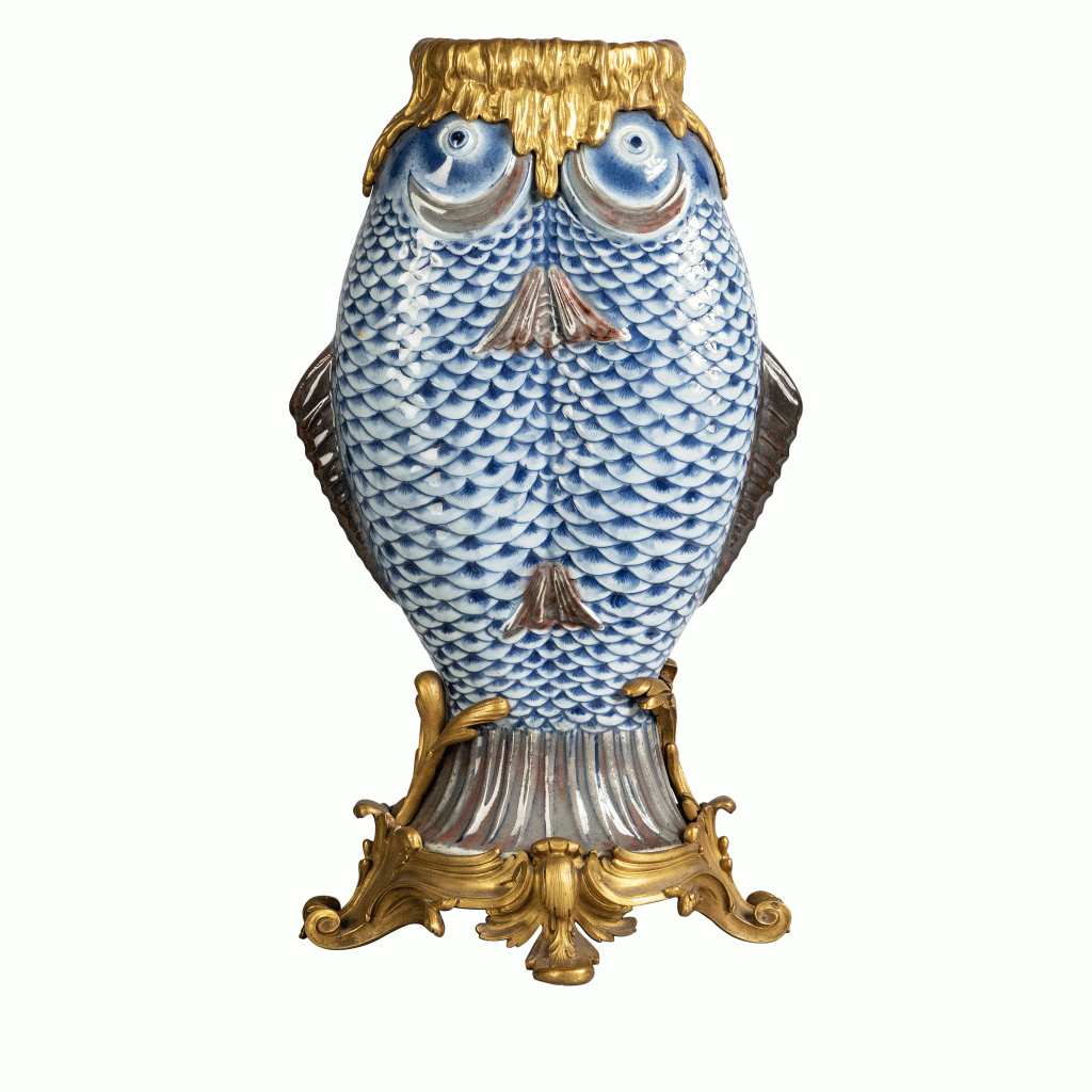 Antique Chinese Qing Porcelain Double-Fish Vase Available For Immediate ...