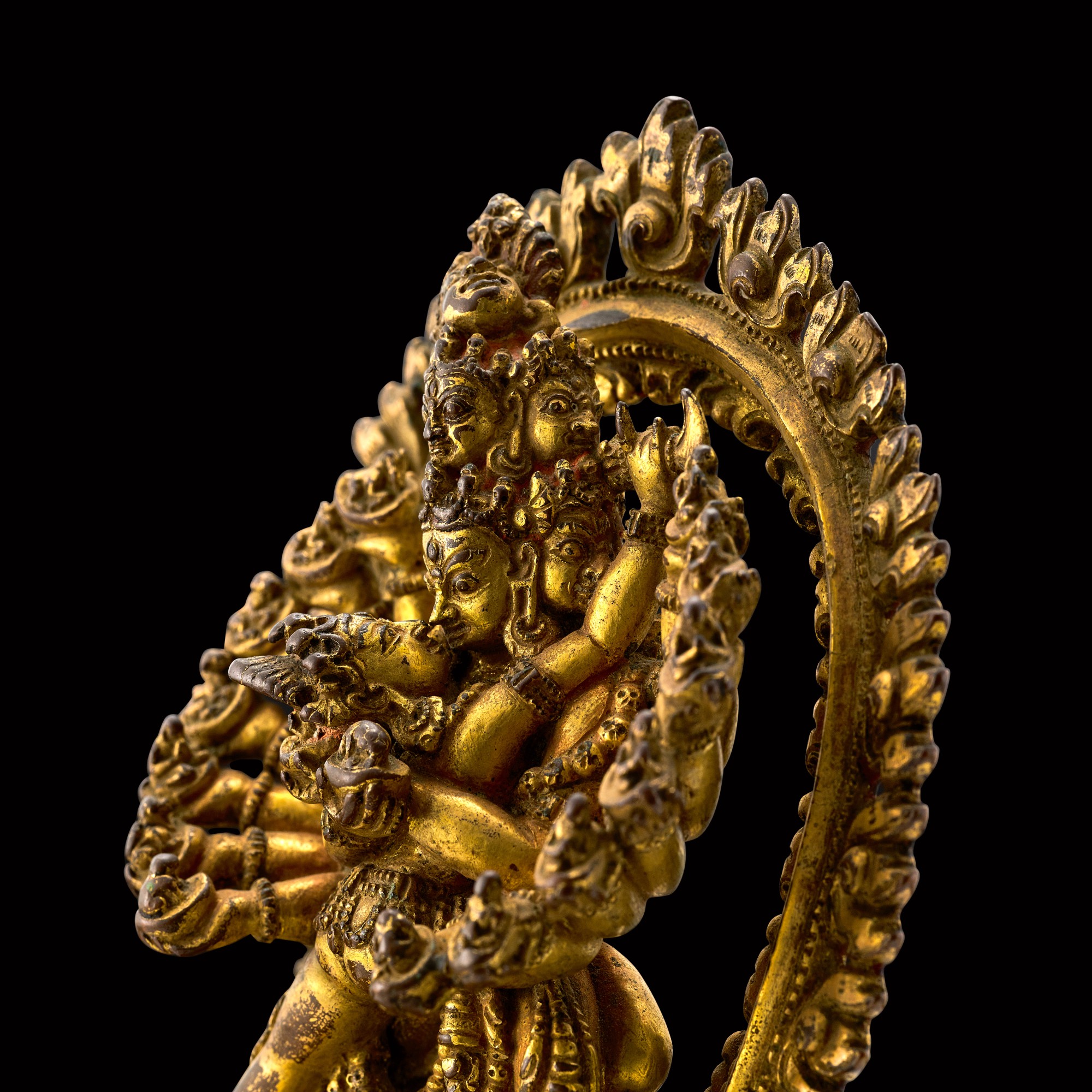 A rare gilt-copper alloy figure of Hevajra and Nairatmya Western Nepal ...