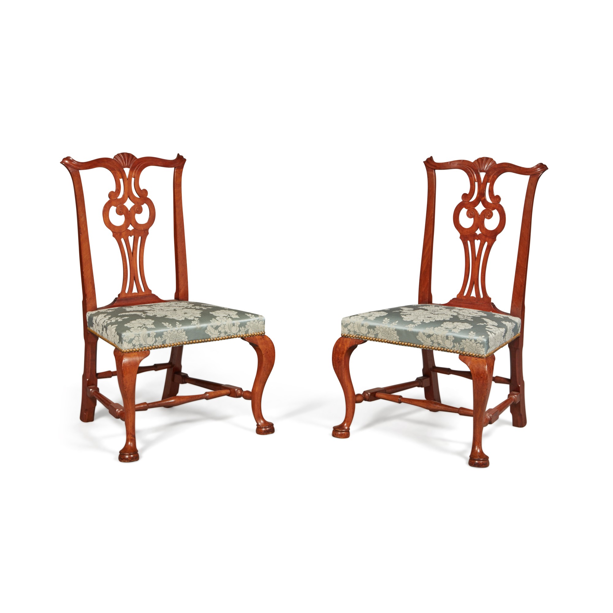 Fine Pair of Chippendale Carved Mahogany Side Chairs, Boston ...