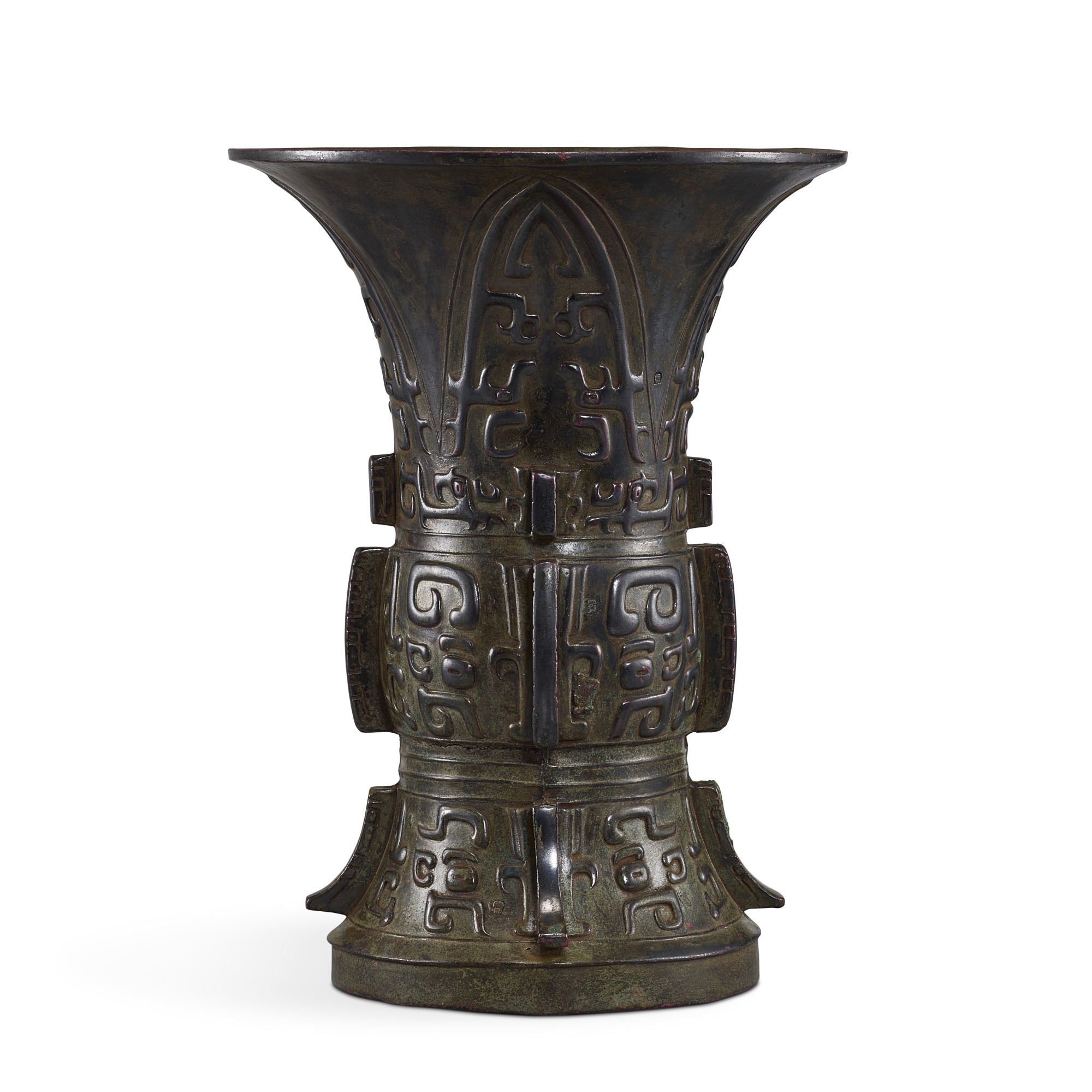 An archaic bronze ritual wine vessel, zun Early Western Zhou dynasty ...