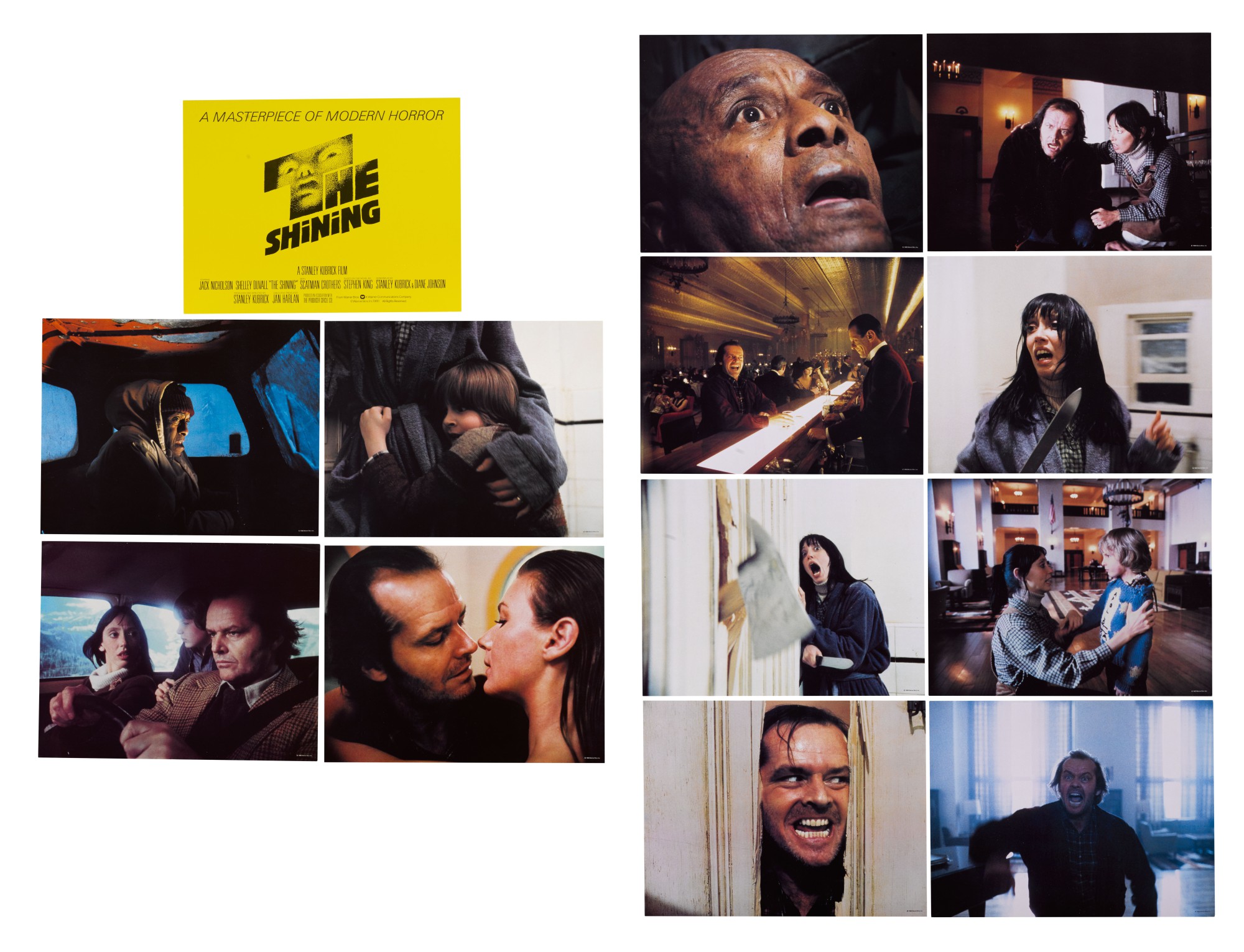 The Shining (1980), poster and set of 13 deluxe lobby cards, British ...