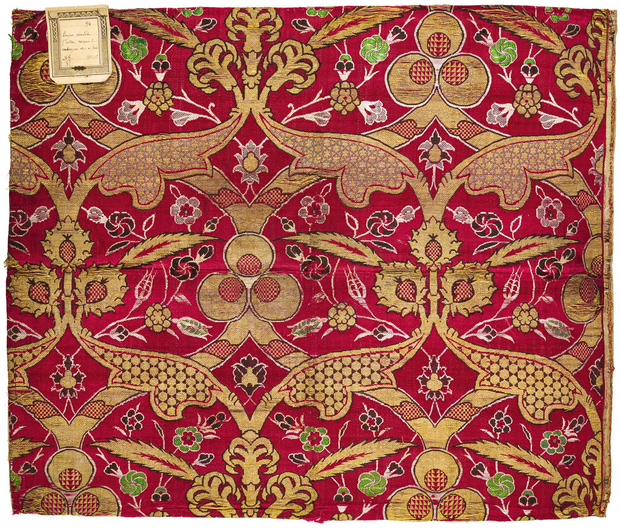 AN OTTOMAN SILK AND METAL-THREAD BROCADE (KEMHA) FRAGMENT, TURKEY, LATE ...