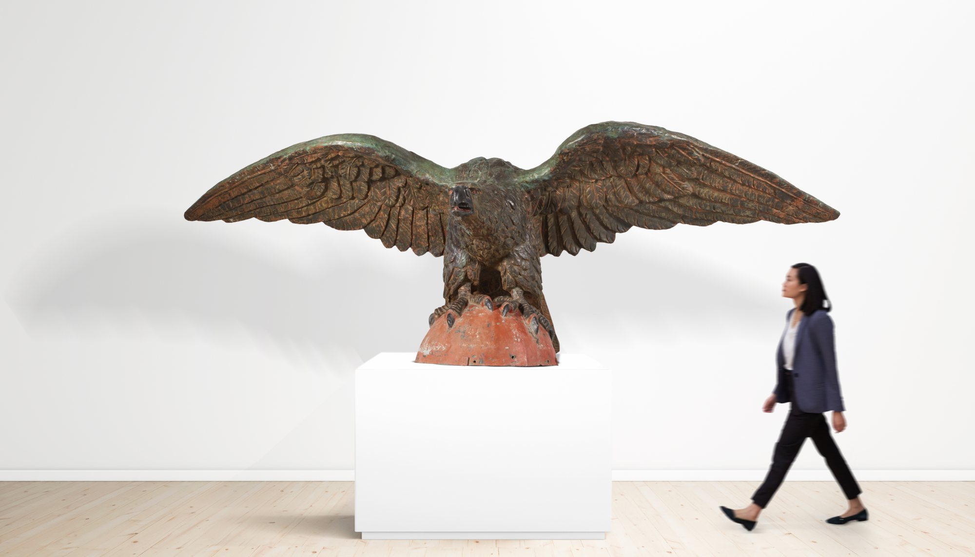 An Impressive Over-Life-Sized Copper Model of an Eagle, Late 19th/Early ...