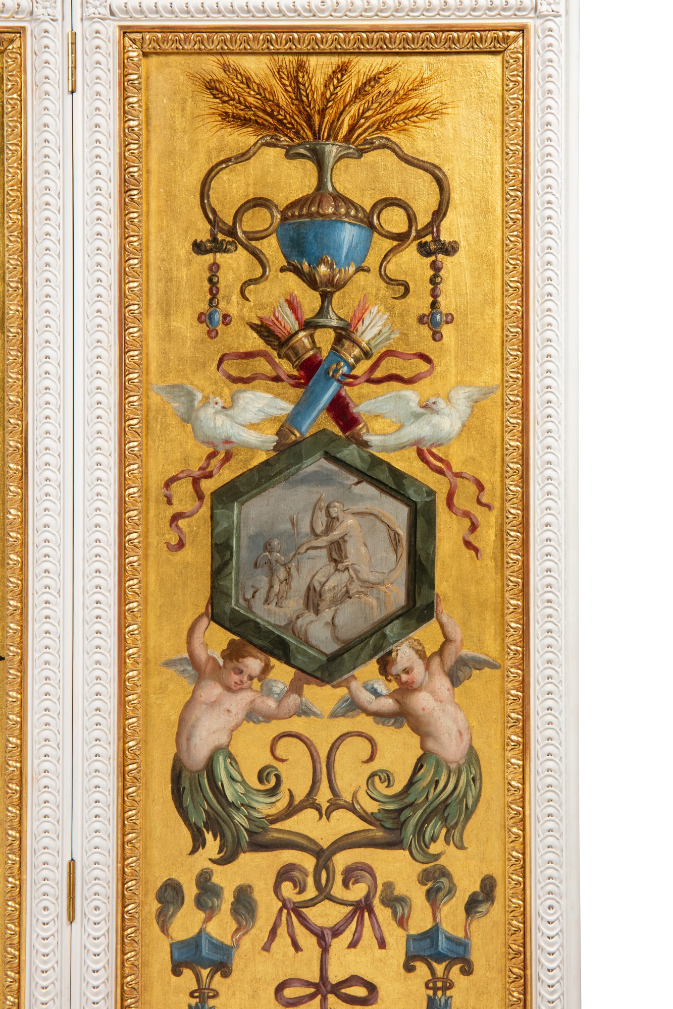 A set of six painted panels from the Cabinet de l'Amour in the Hôtel ...
