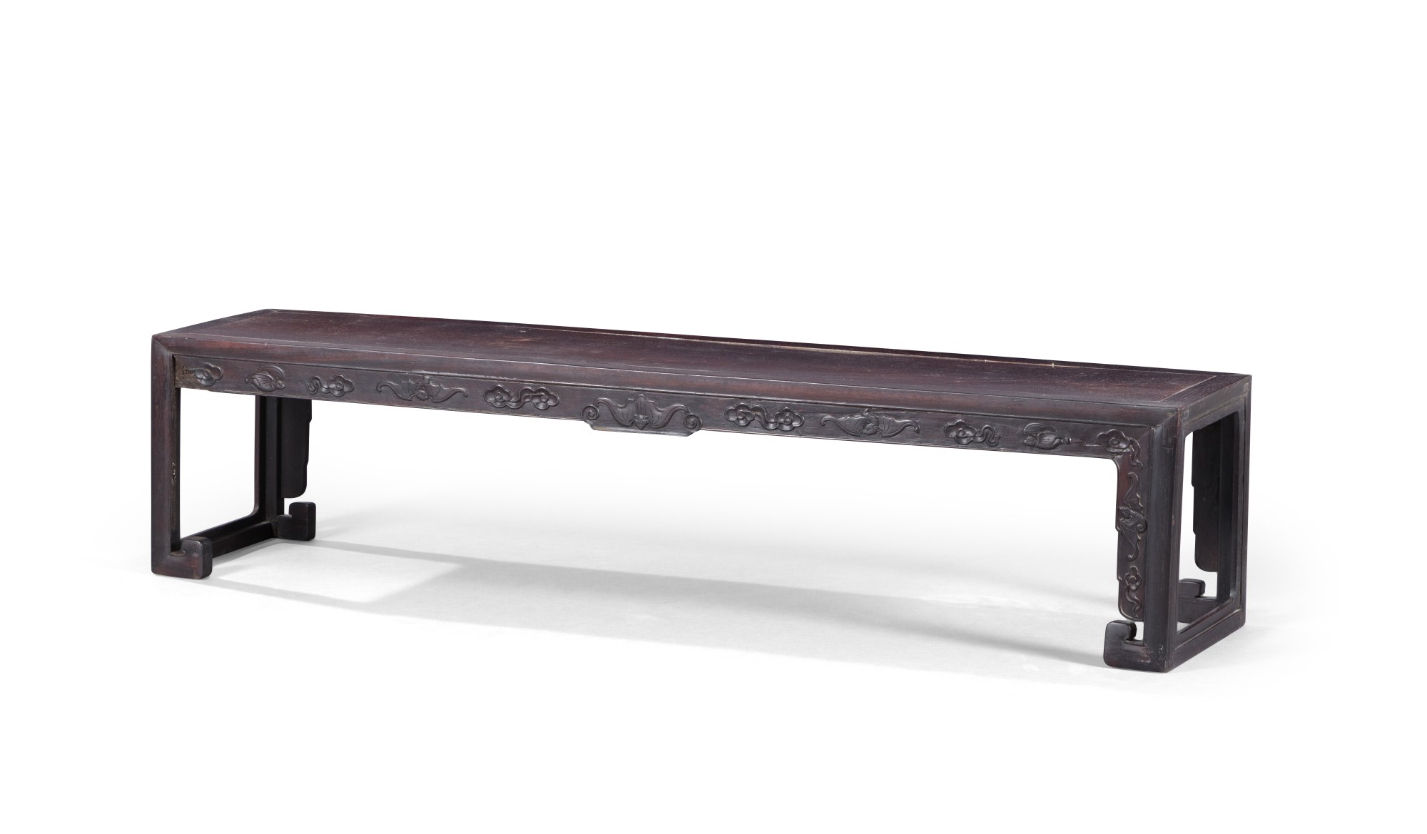 A hongmu low bench carved with bats and clouds Late Qing dynasty | 清晚期 ...